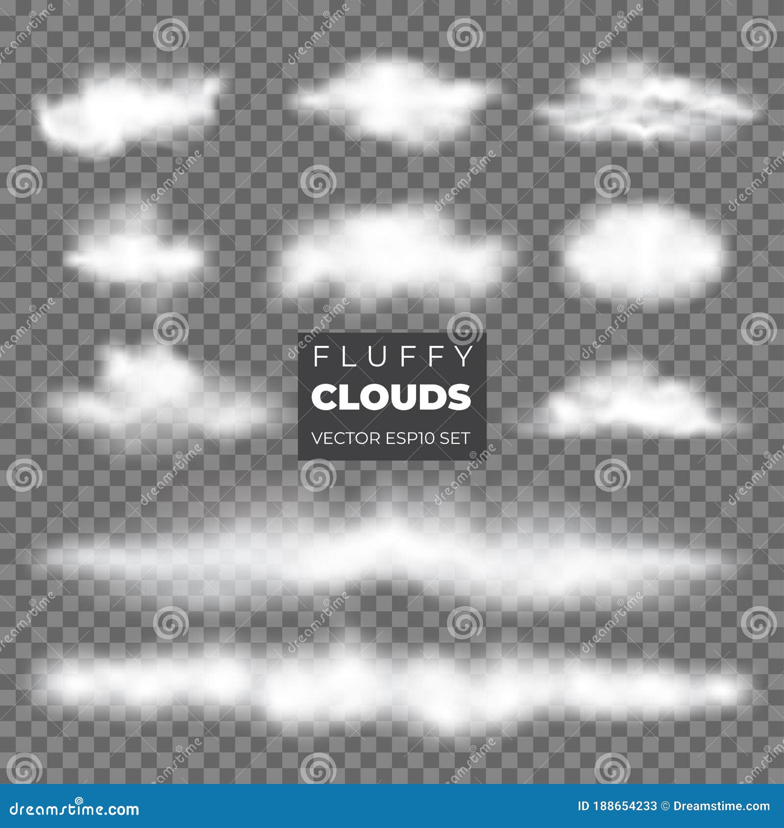 Various vector clouds stock vector. Illustration of fluff - 188654233