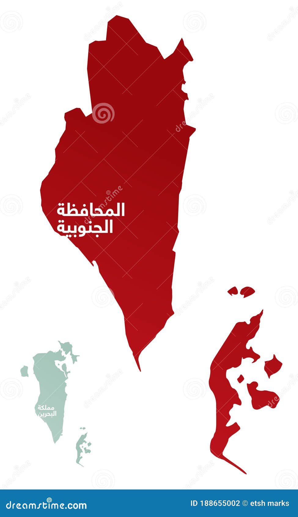 Simplified Map of the Southern Governorate in the Kingdom of Bahrain ...