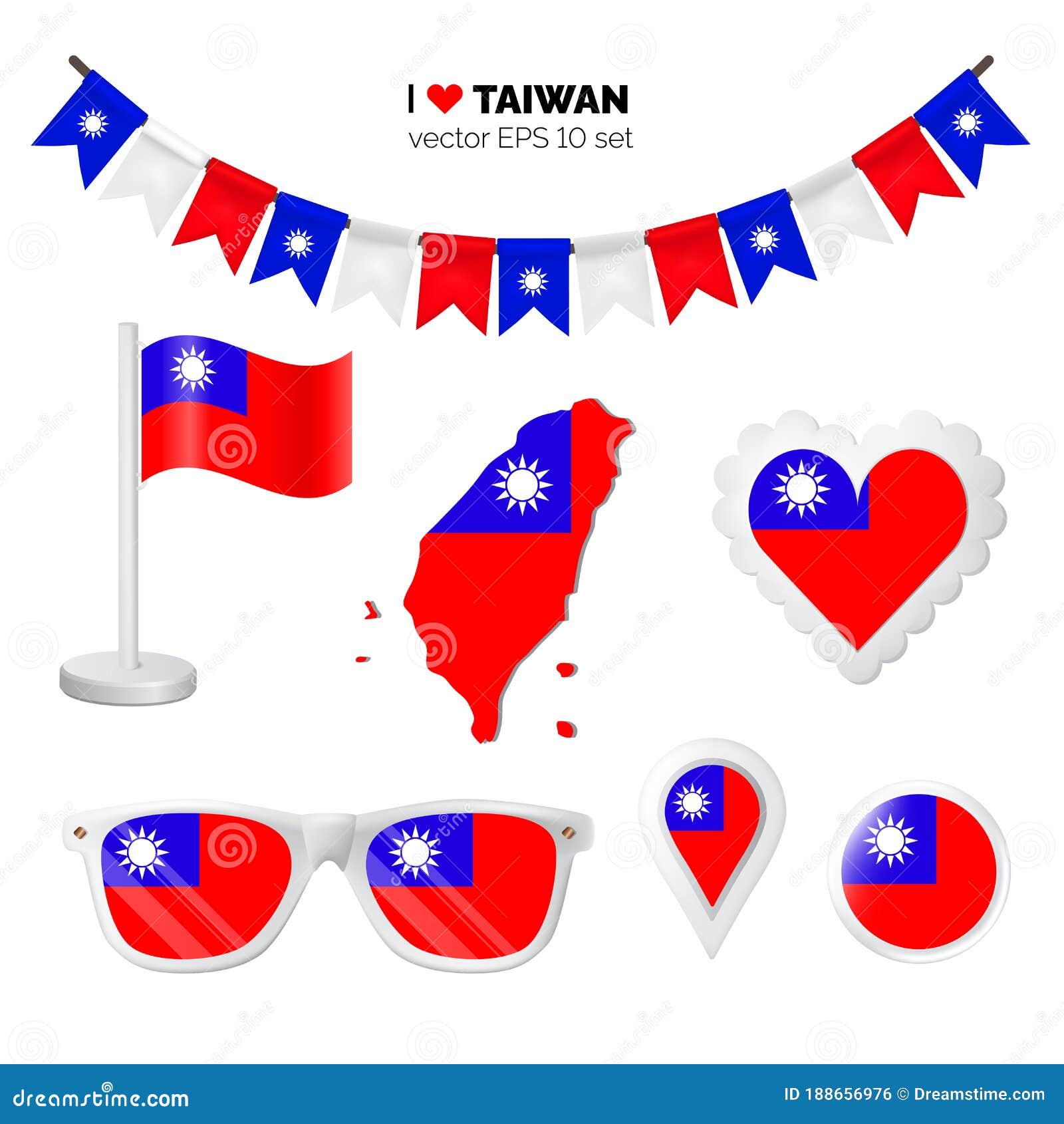 Taiwan symbol set stock vector. Illustration of eps10 - 188656976