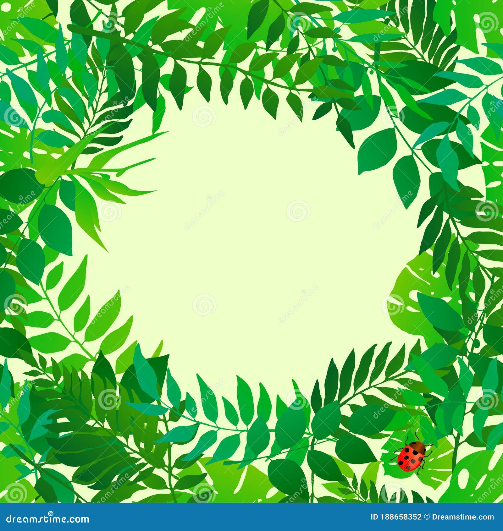 Leaves circular border stock vector. Illustration of botanical - 188658352