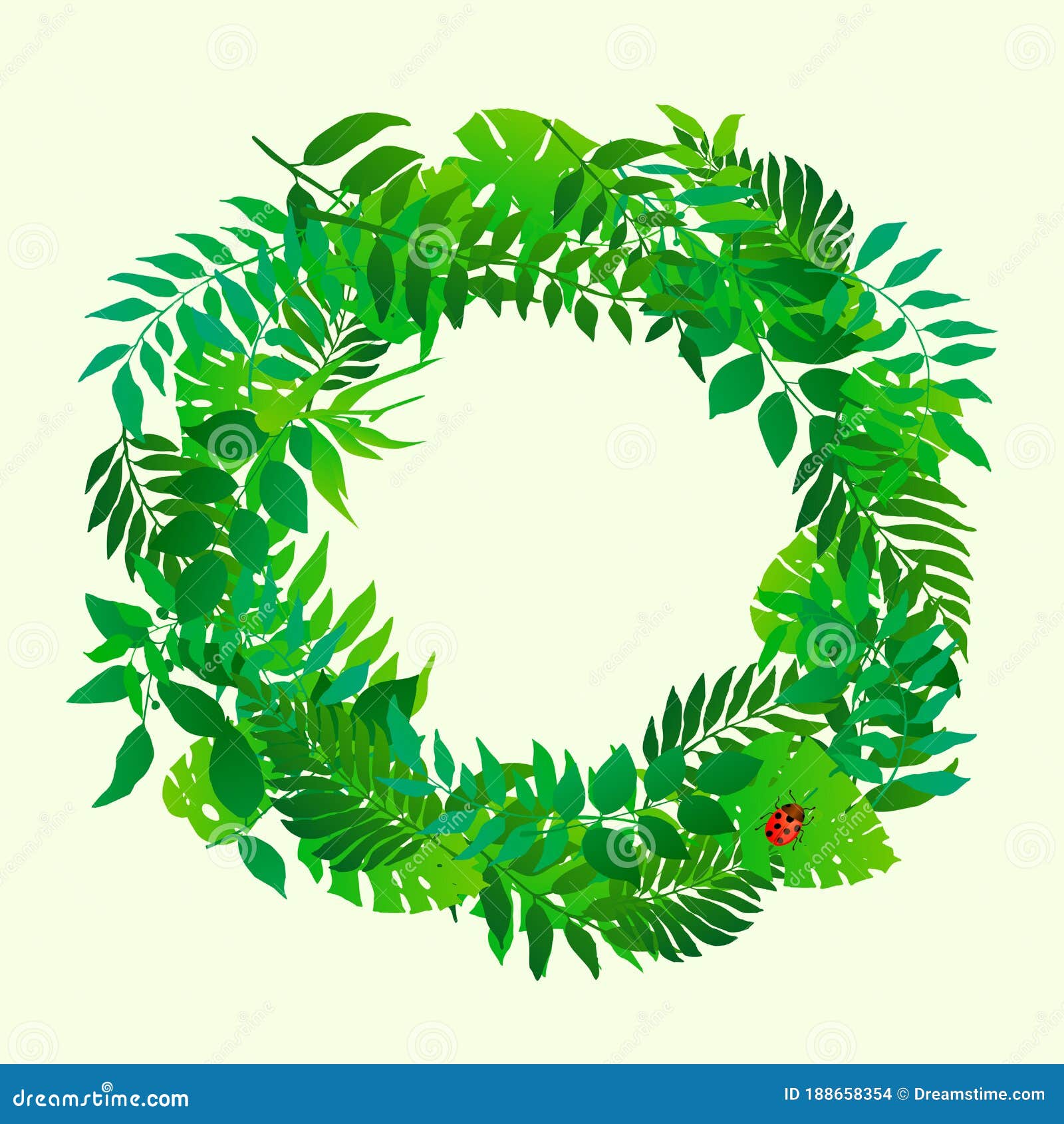 Leaves circular border stock vector. Illustration of closeup - 188658354