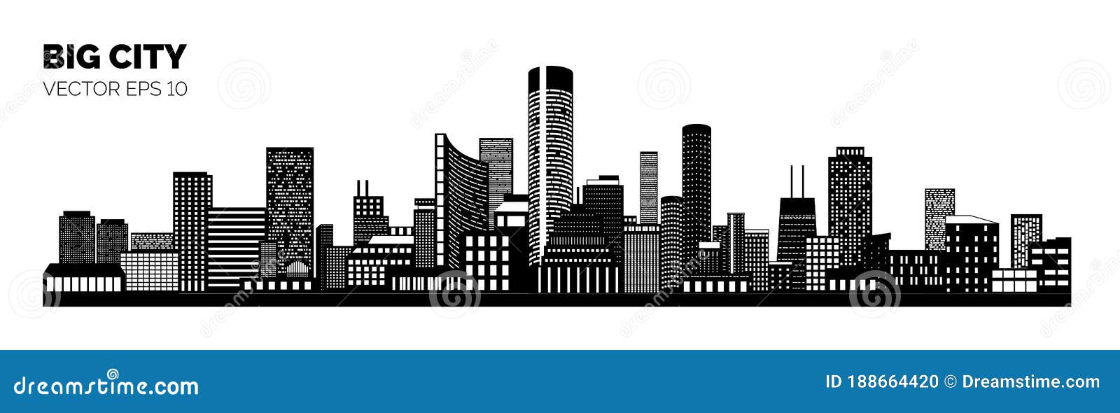 City scape outline stock vector. Illustration of district - 188664420