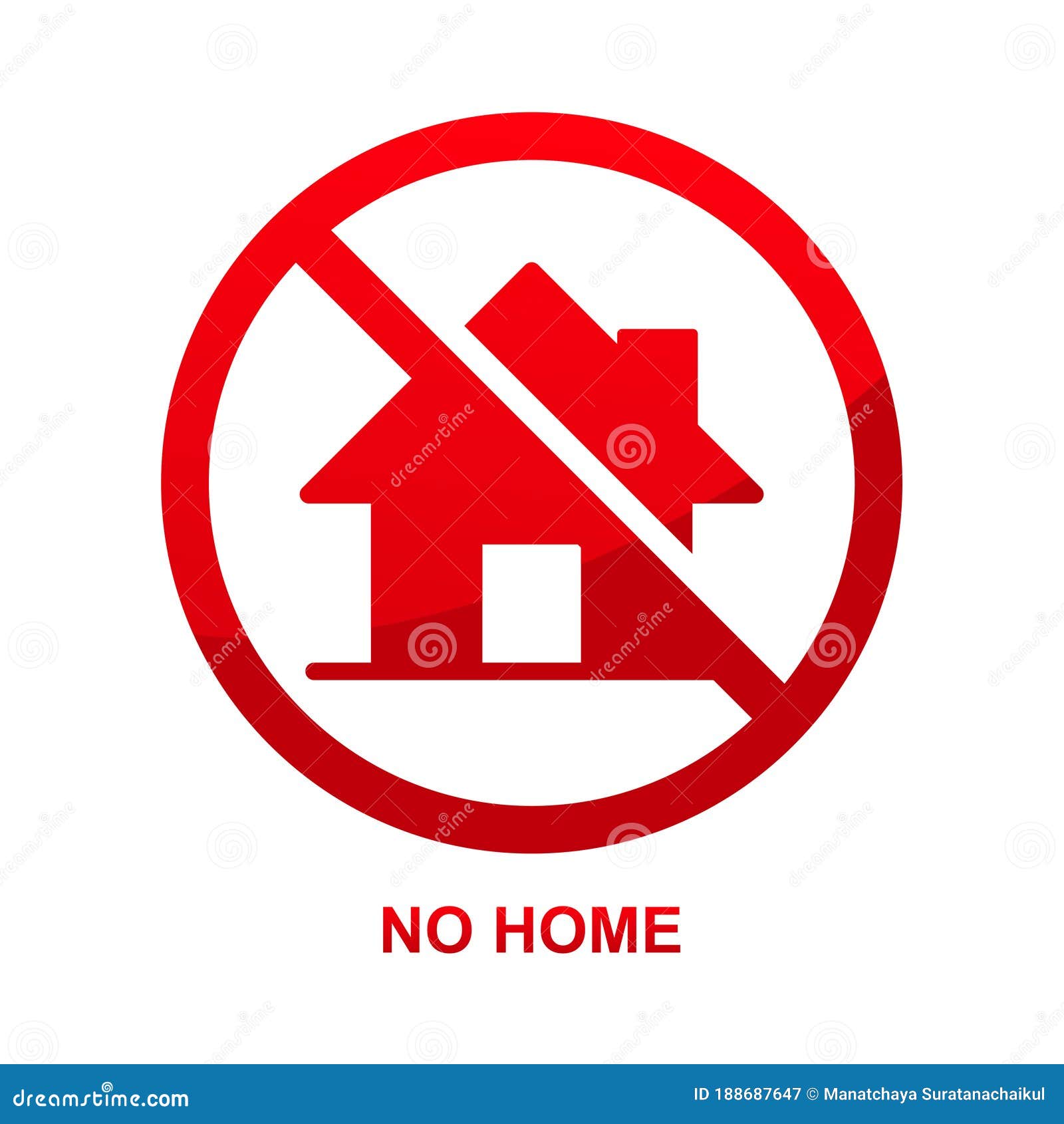 No Home Sign Isolated No White Background Stock Illustration ...