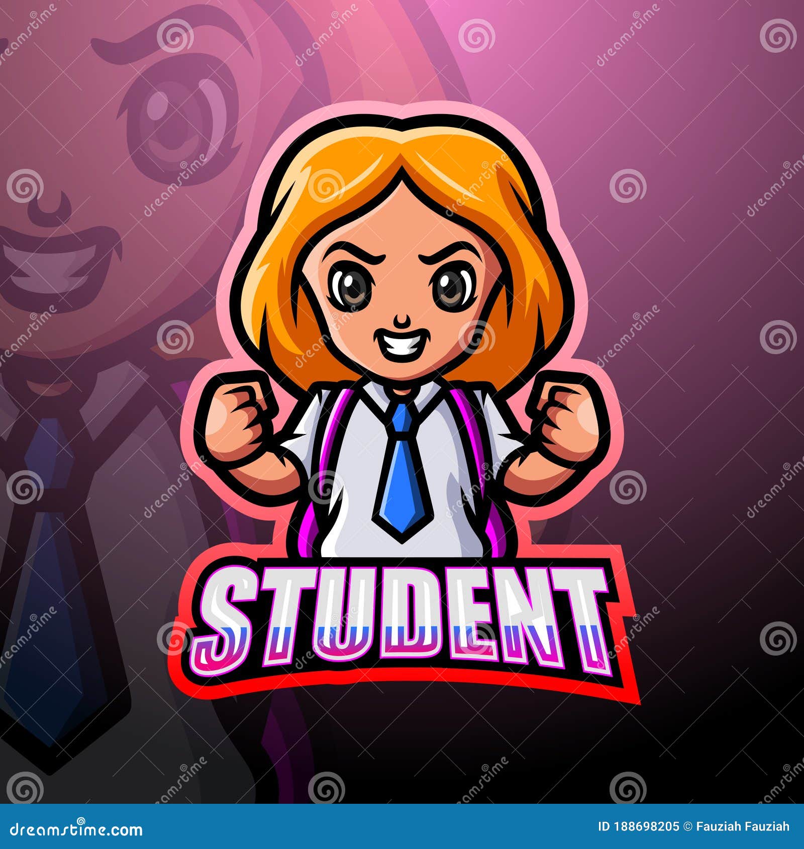 Girl Student Mascot Logo Design Stock Vector - Illustration of ...