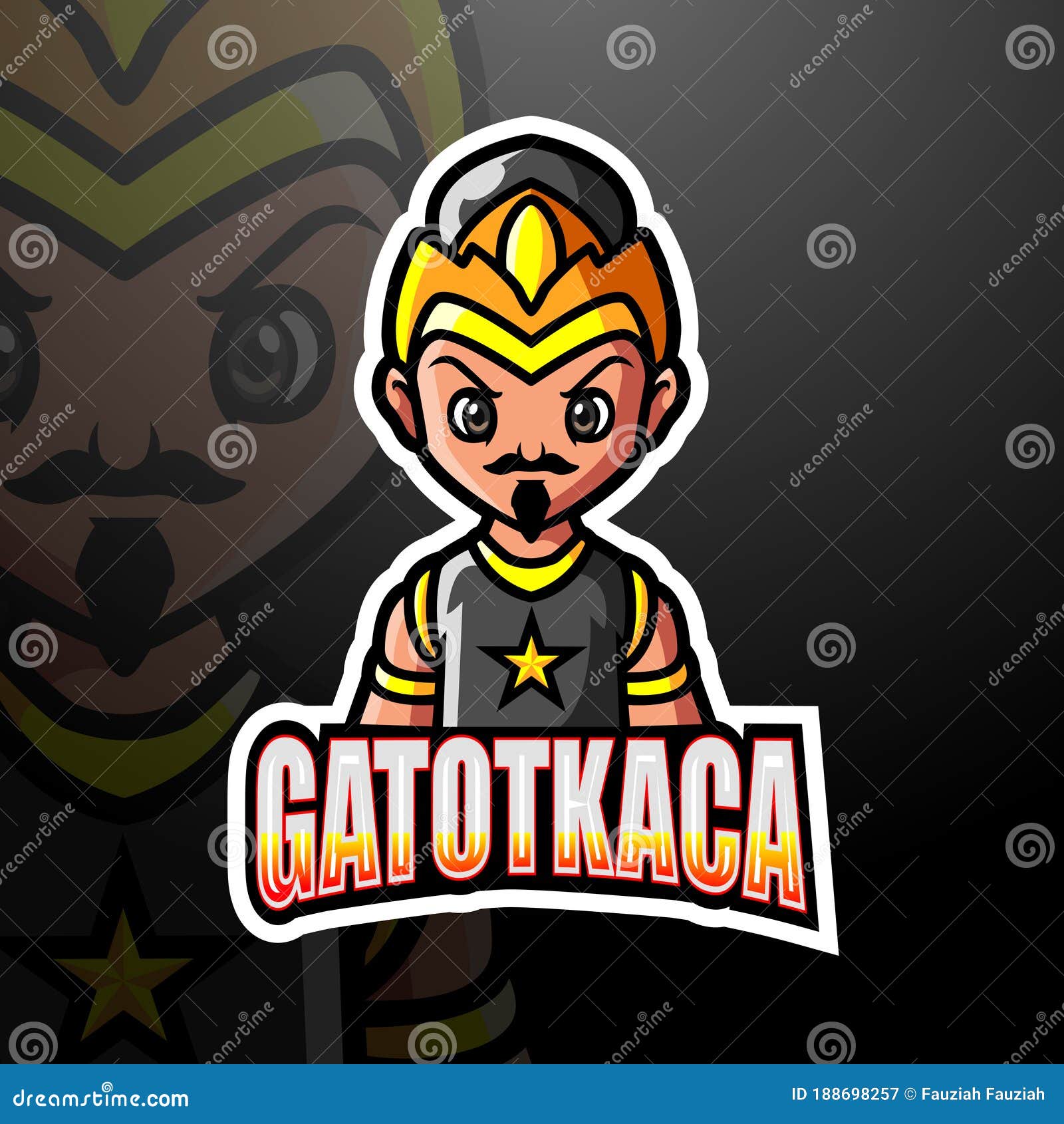 Gatotkaca Mascot Logo Design Vector Illustration | CartoonDealer.com ...