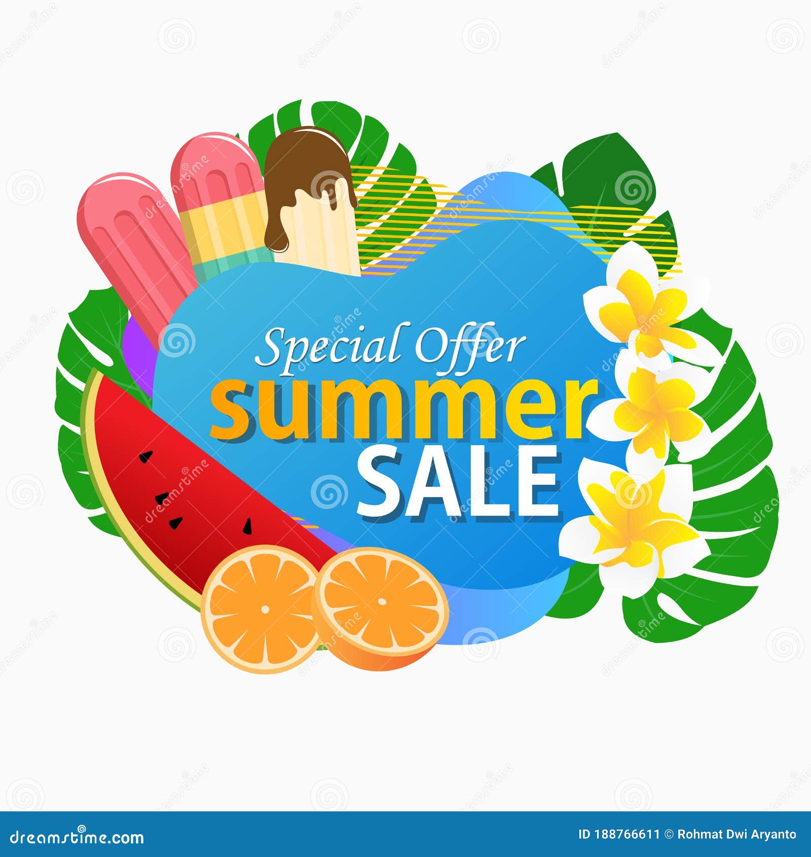 Special Offer Summer Sale Banner Design with Abstract Liquid Shape ...