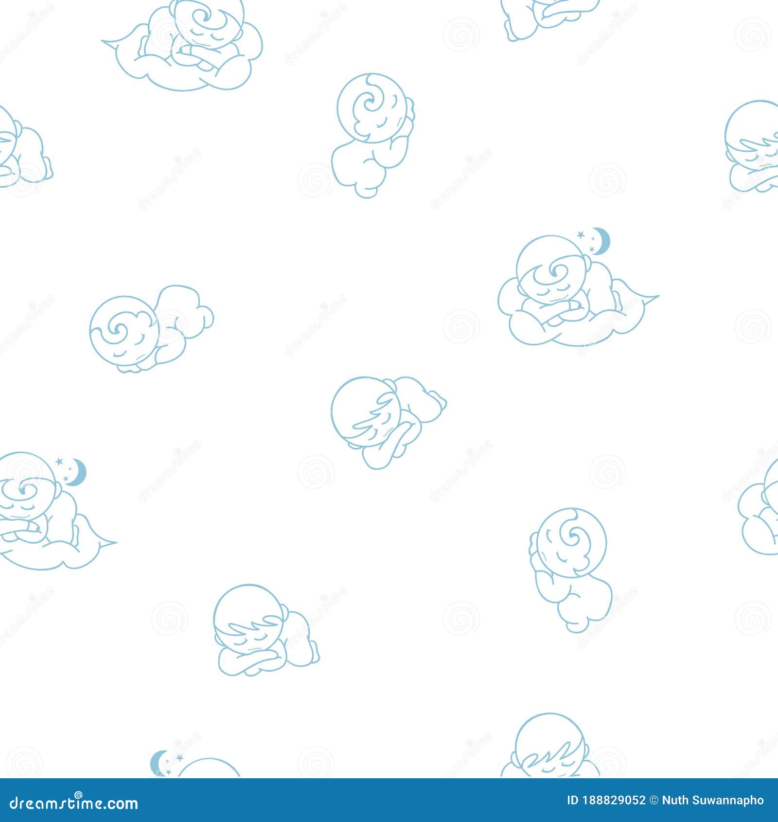 Baby Pattern Cartoon Graphic Sleep Stock Vector - Illustration of cute ...