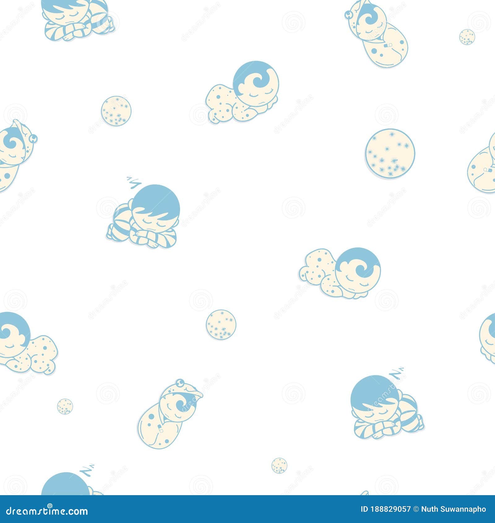 Baby Pattern Cartoon Graphic Sleep Stock Illustration - Illustration of ...