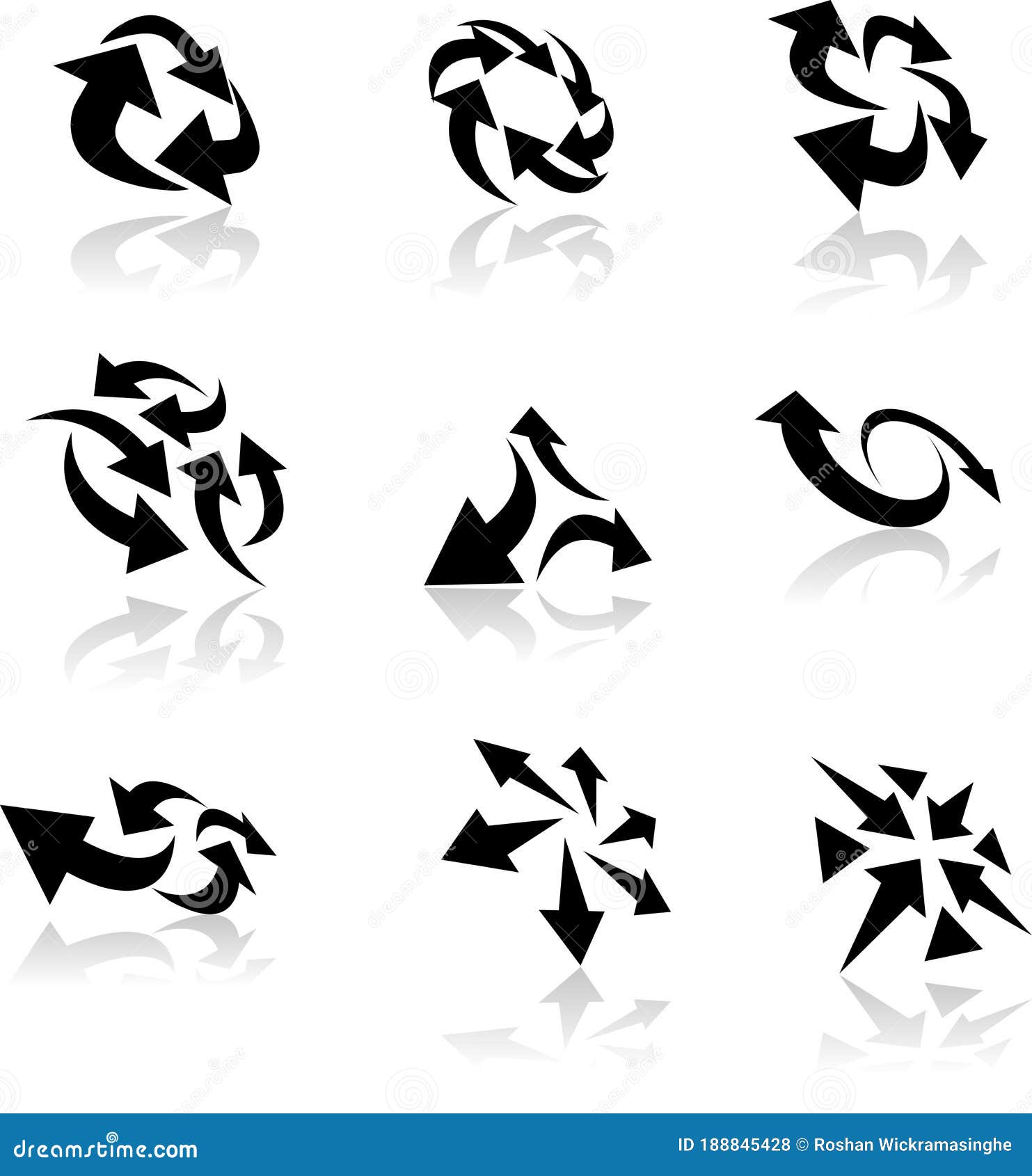 Arrow Shadow Elements Pointers Design Stock Vector - Illustration of ...