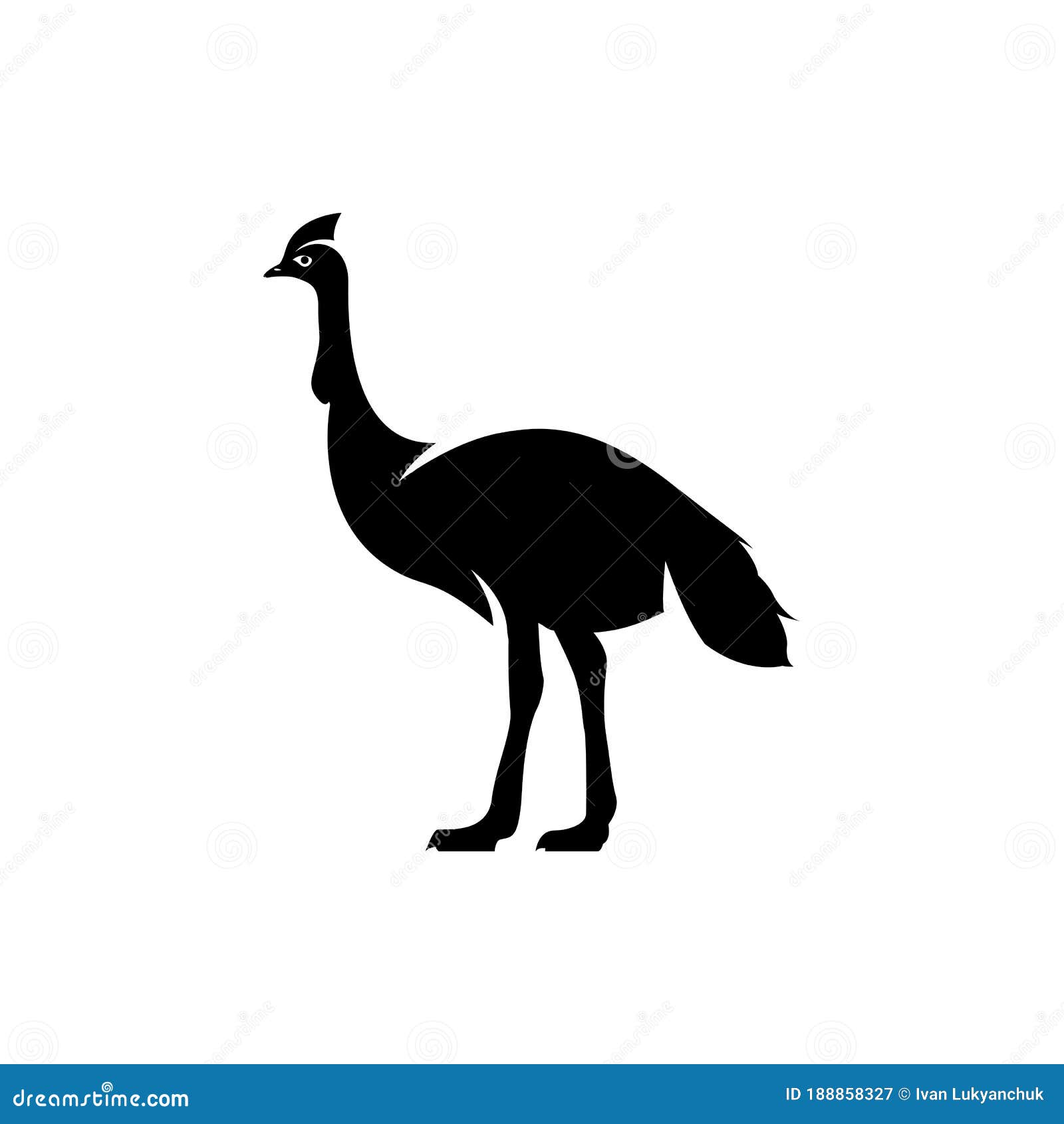 Cassowary Silhouette Icon. Bird Logo Stock Vector - Illustration of ...