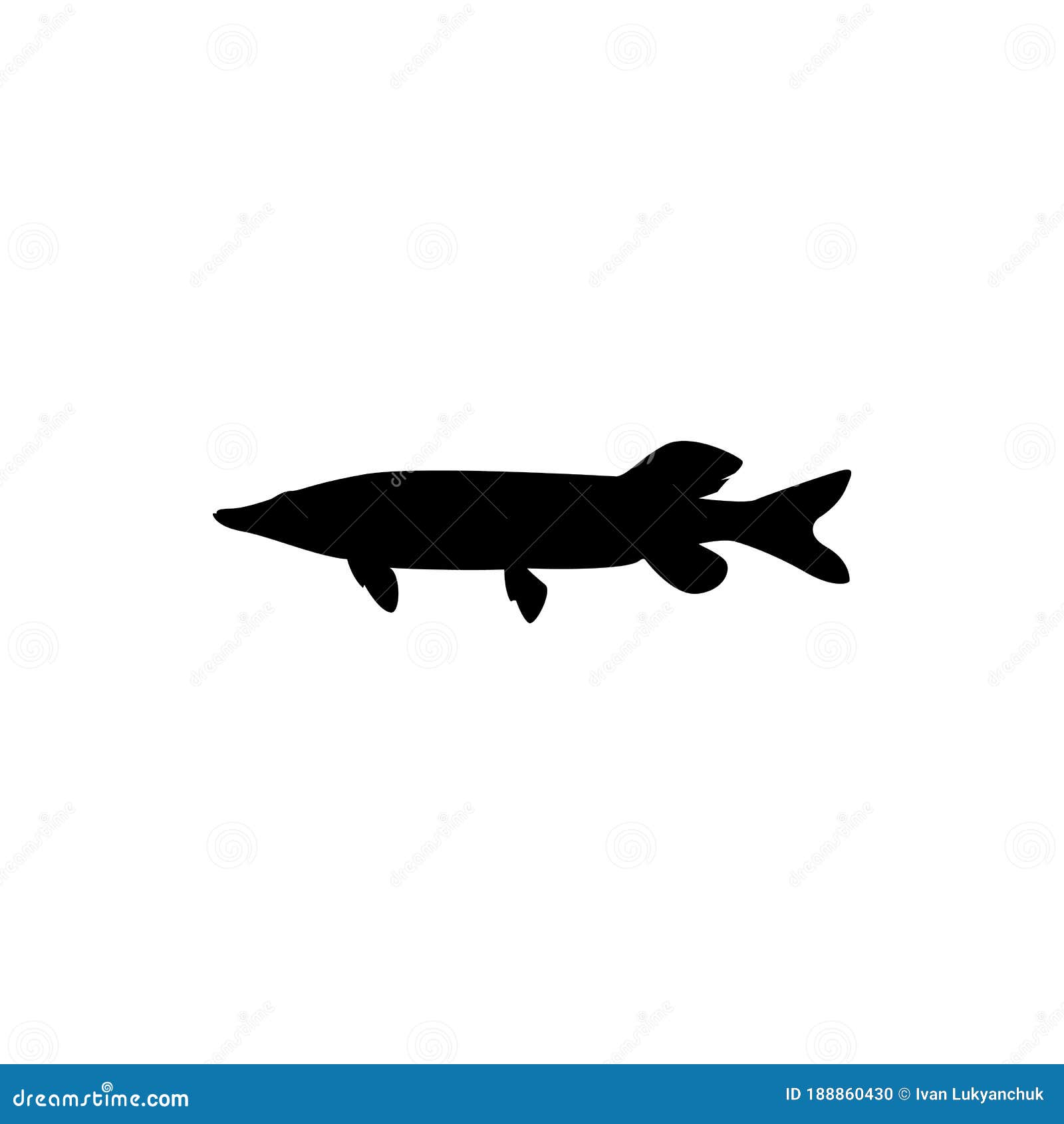 Pike Fish Icon. Fishing Logo Stock Vector - Illustration of predatory ...