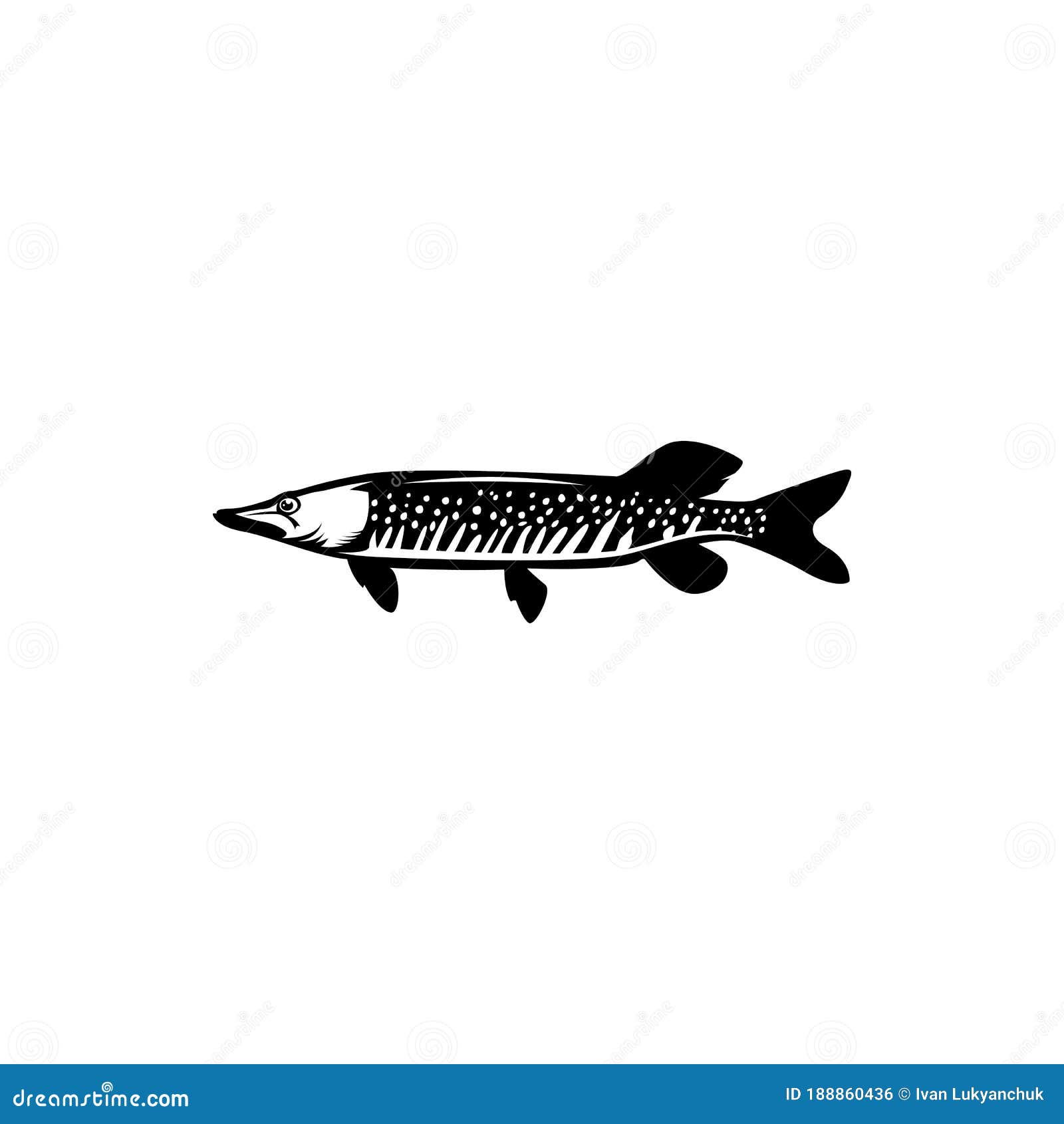 Pike Fish Icon. Fishing Logo Stock Vector - Illustration of emblem ...