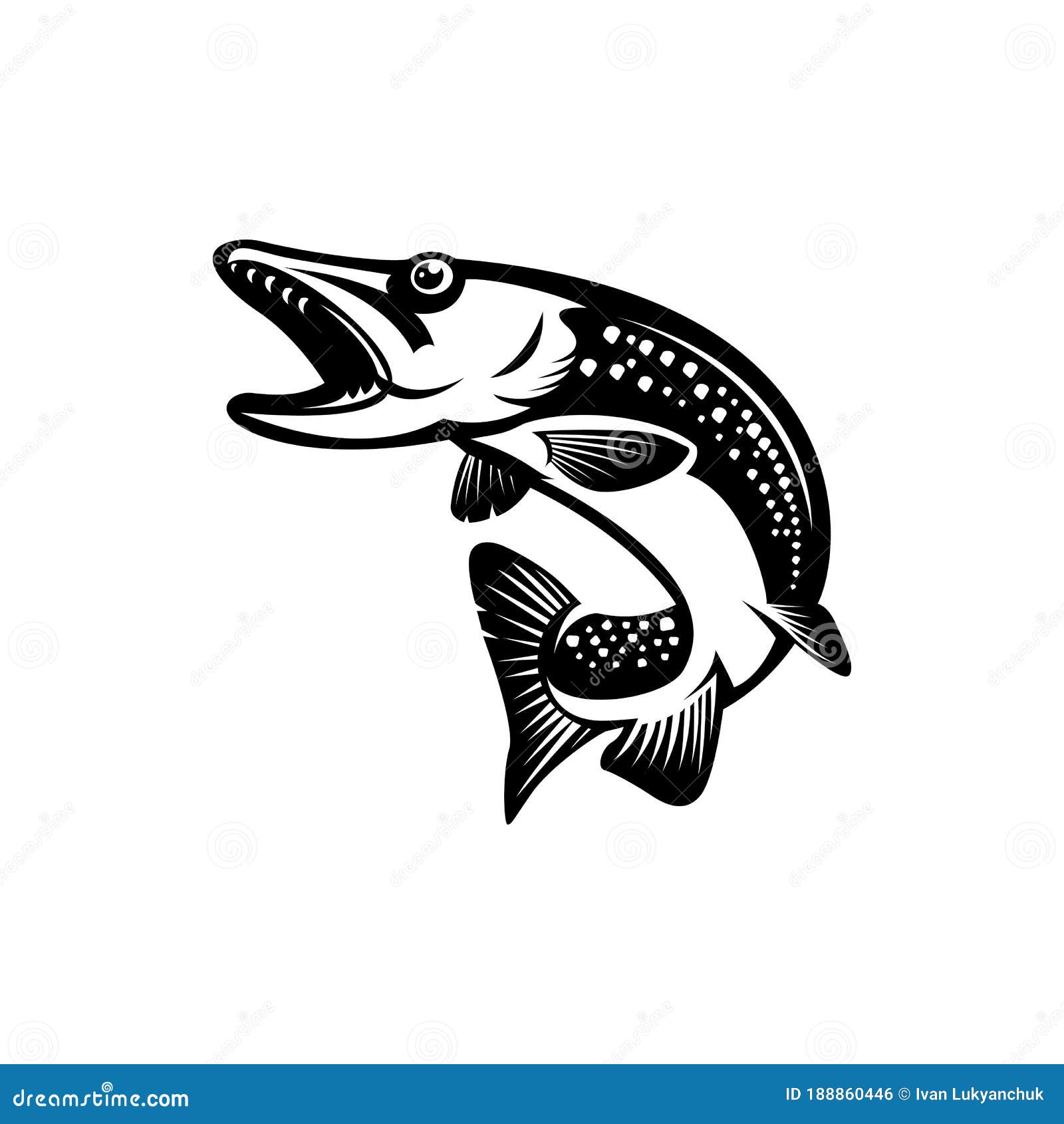 Pike Fish Icon. Fishing Logo Stock Vector - Illustration of nature ...