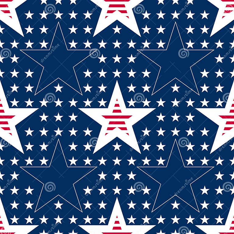 Abstract Seamless Vector Pattern with White Big and Small Five Pointed ...