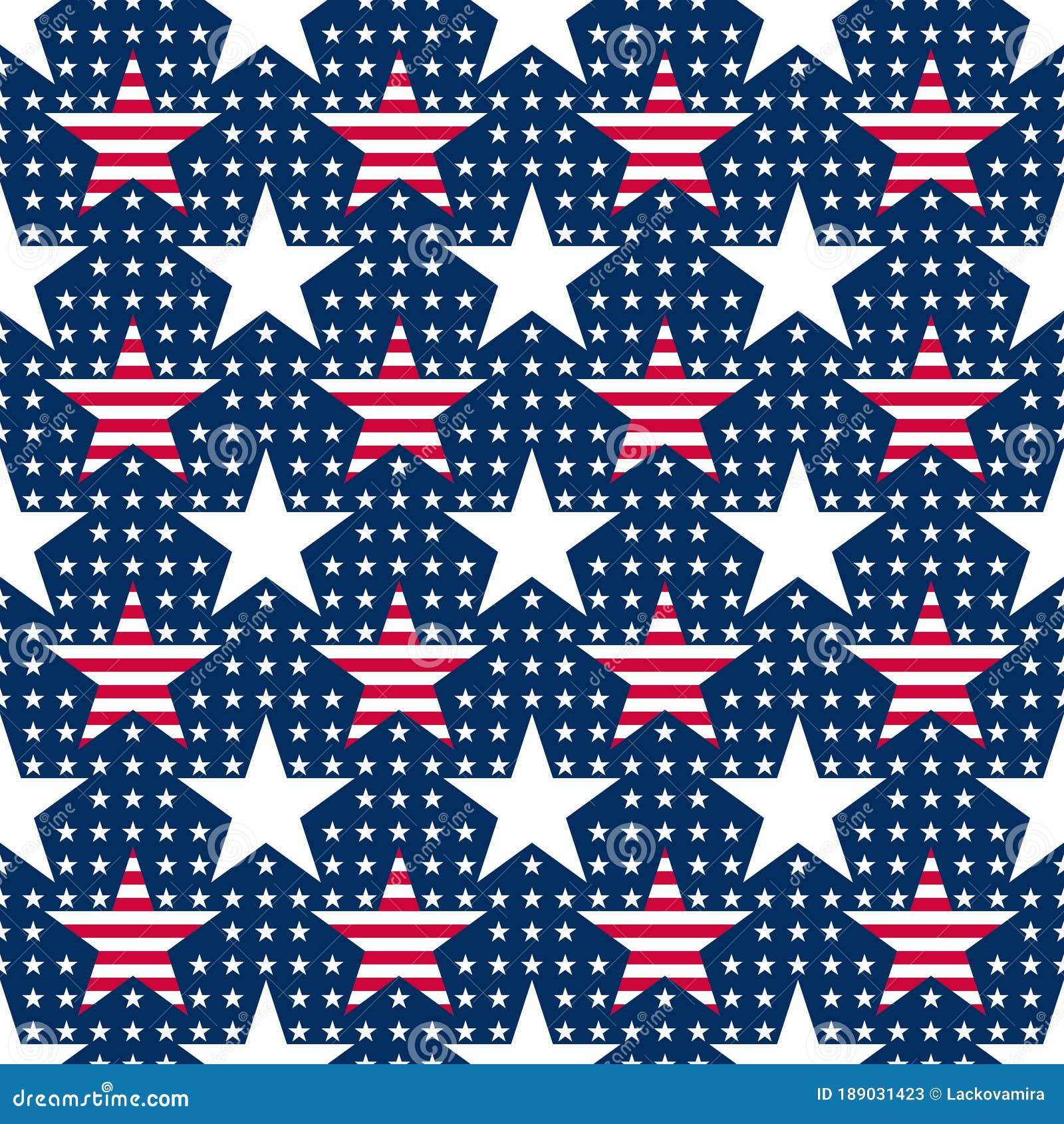 Abstract Seamless Vector Pattern with Big and Small White Five Pointed ...