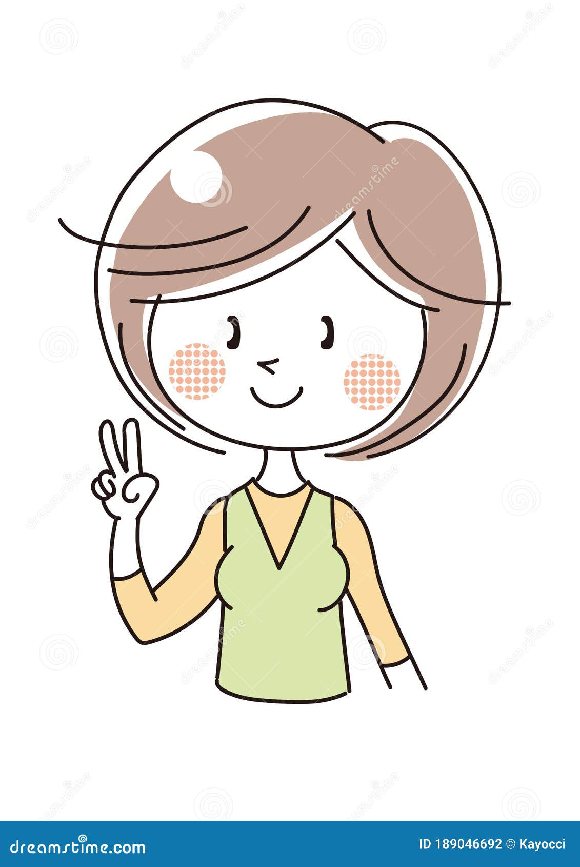 International Sign Language, Number Two Woman Stock Vector ...