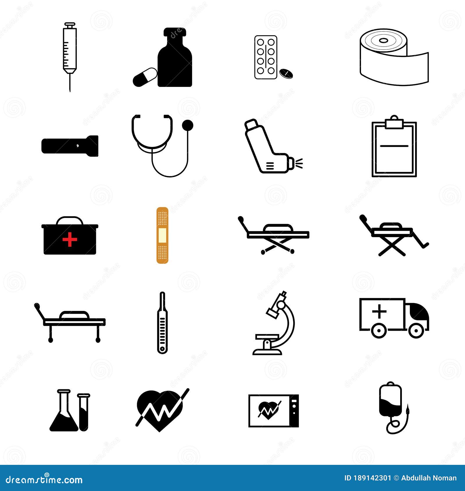 Basic Medical Icon Set Vector Graphic Design Stock Vector ...