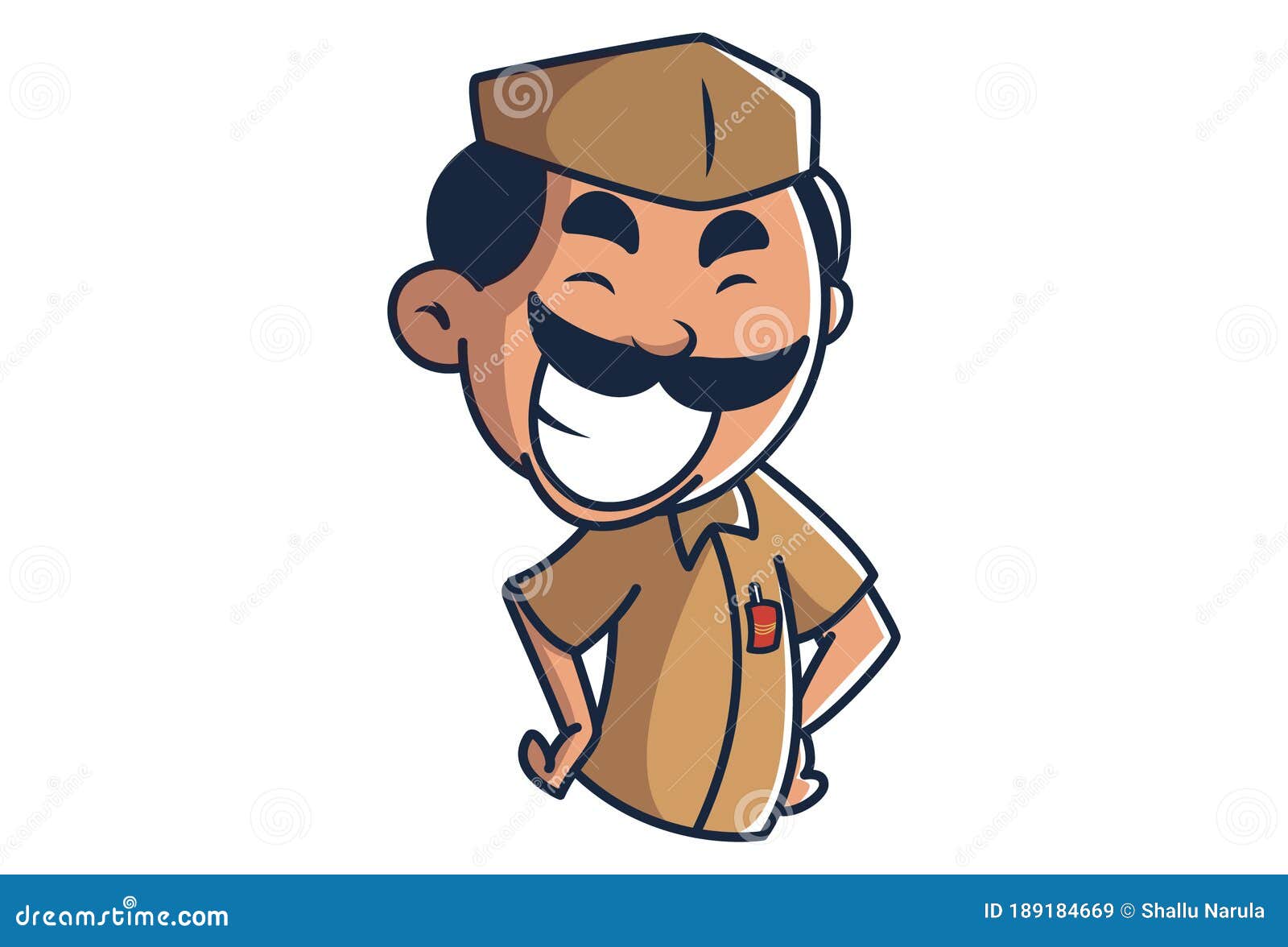 Vector Cartoon Illustration of Postman Stock Vector - Illustration of ...