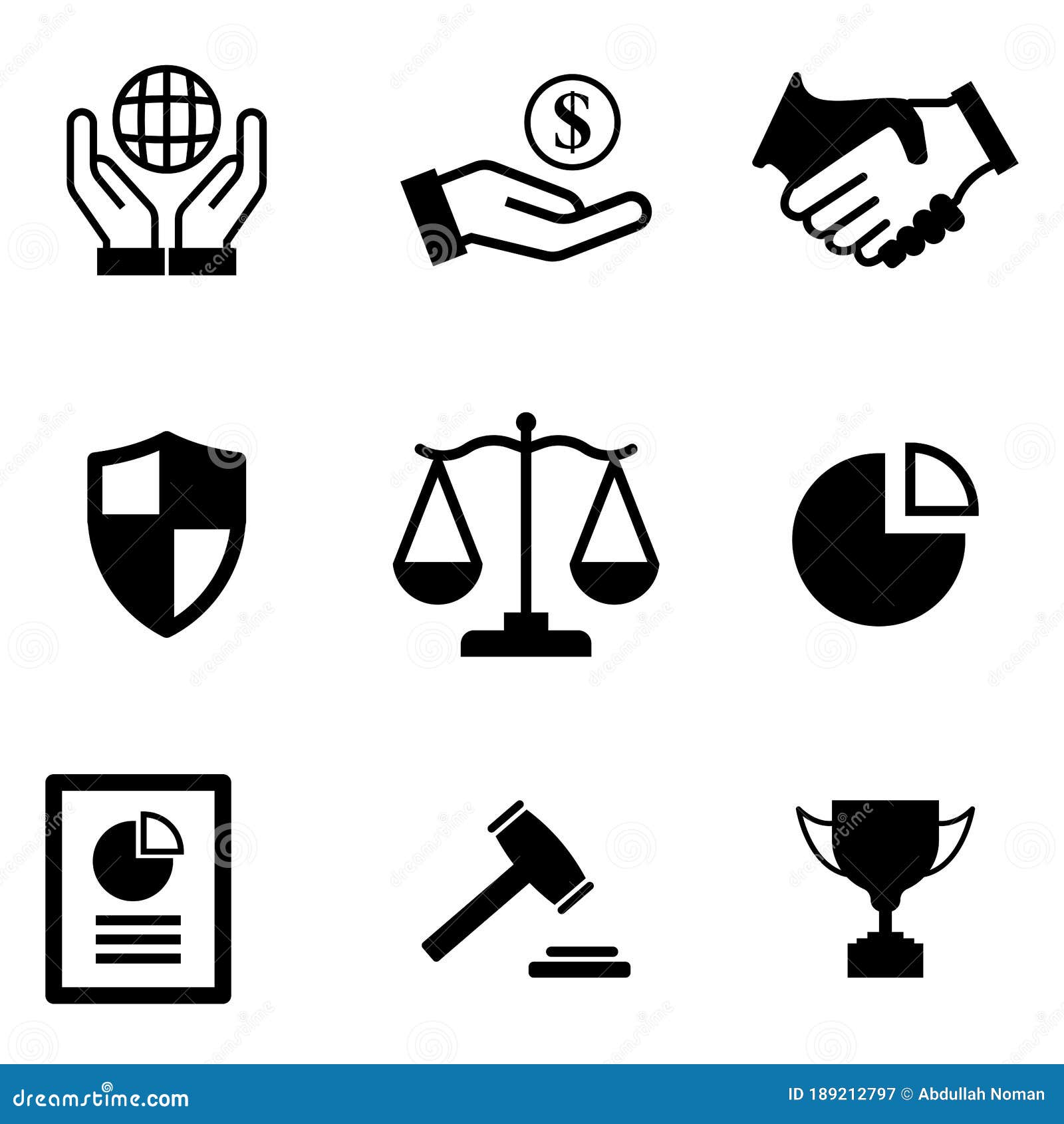 Basic Business Icon 9 Icon Set Stock Vector - Illustration of judgement ...