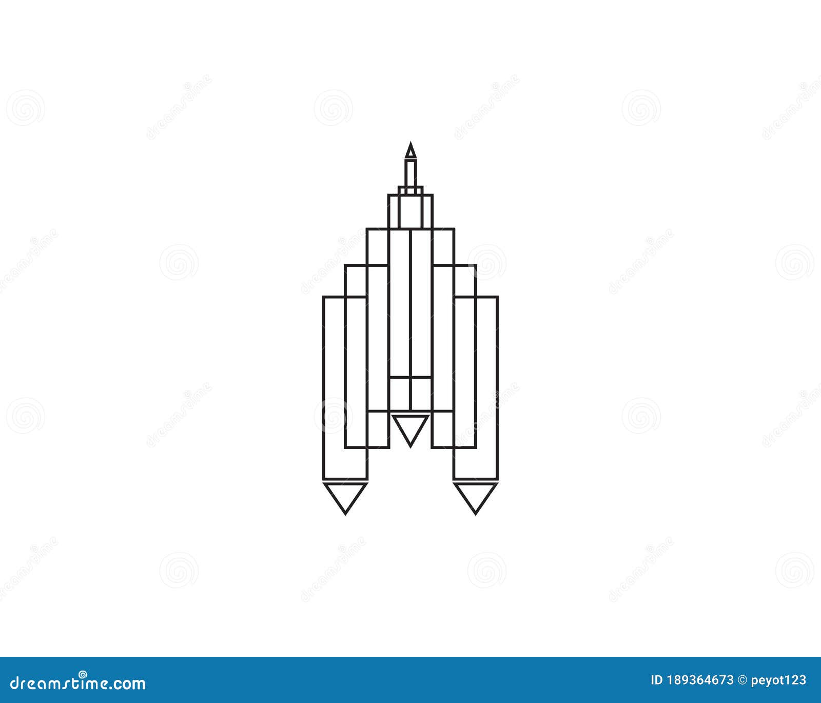Pen Building Architecture Simple Icon Stock Vector - Illustration of ...