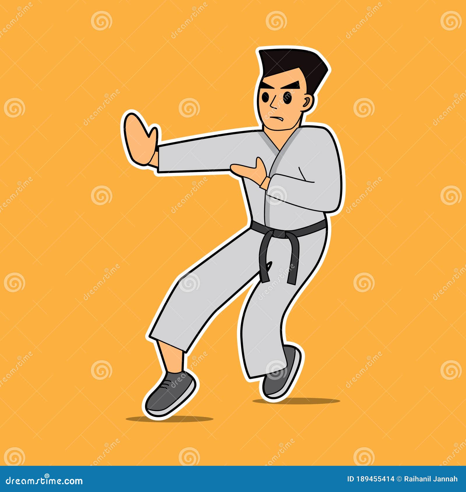 Illustration Vector Graphic of Man Standing Wearing White Karate. Stock ...