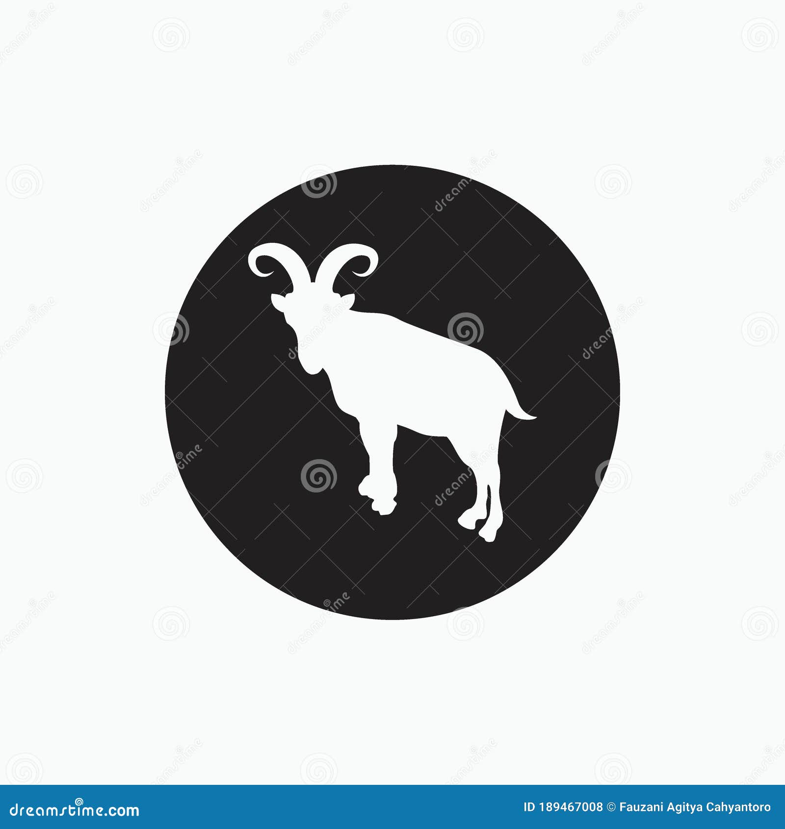 Silhouette of Billy Goat Isolated on Black Circle - Goat, Sheep, Lamb ...