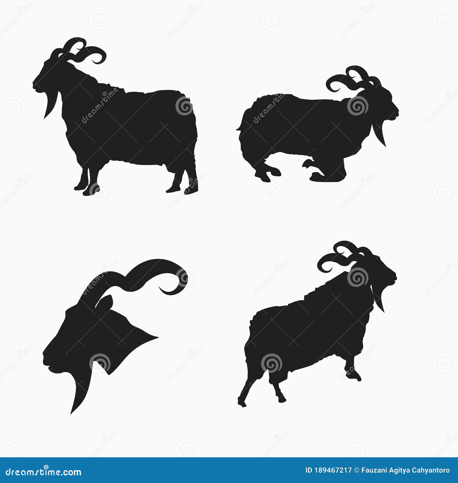 Angora Goat Isolated On Black Circle - Goat, Sheep, Lamb Logo Emblem Or ...