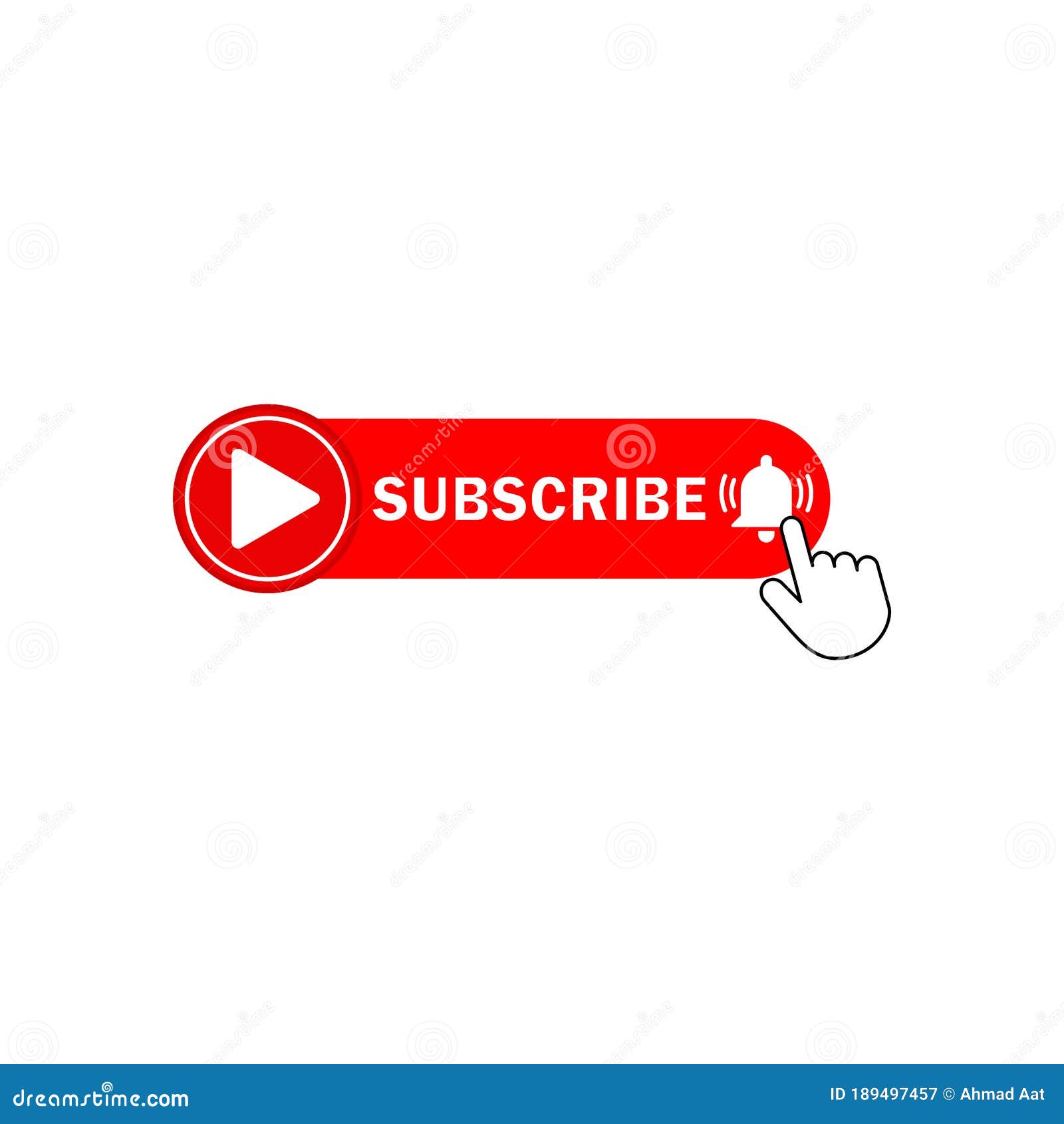 Red Button Subscribe Icon On Transparent Background. Subscribe, Bell ...
