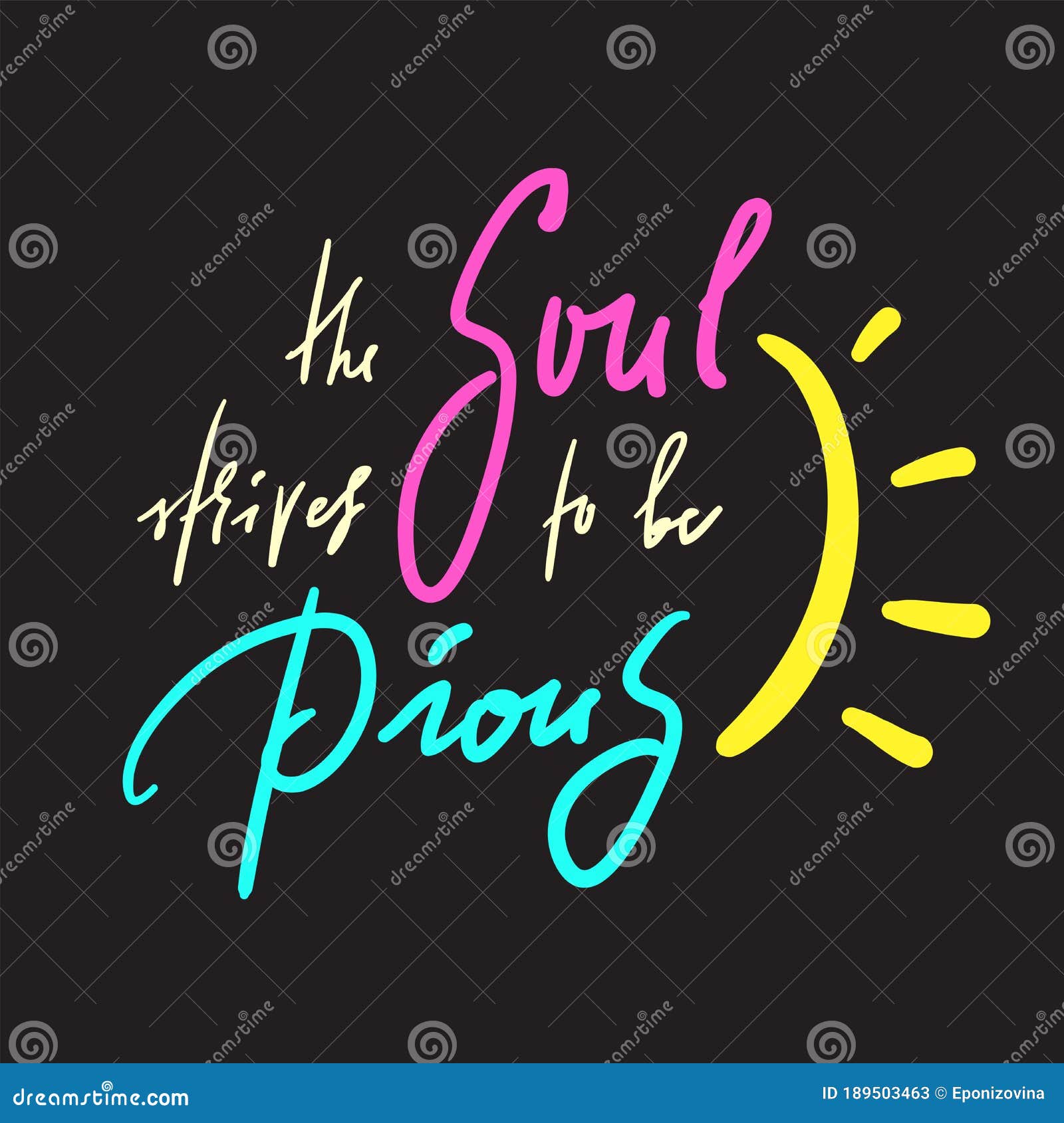 Soul strives to be Pious stock vector. Illustration of pray - 189503463
