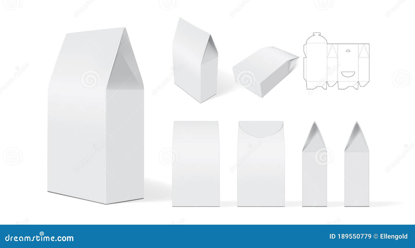 White Paper Packaging Mock Up Vector Stock Vector - Illustration of ...