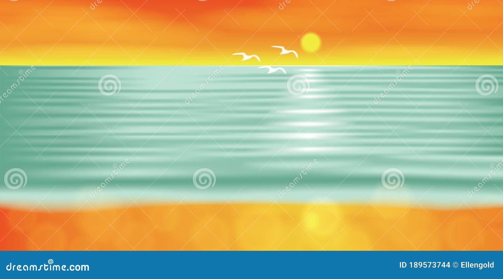 Vector Sunrise on the Sea Summer Landscape Stock Vector - Illustration ...