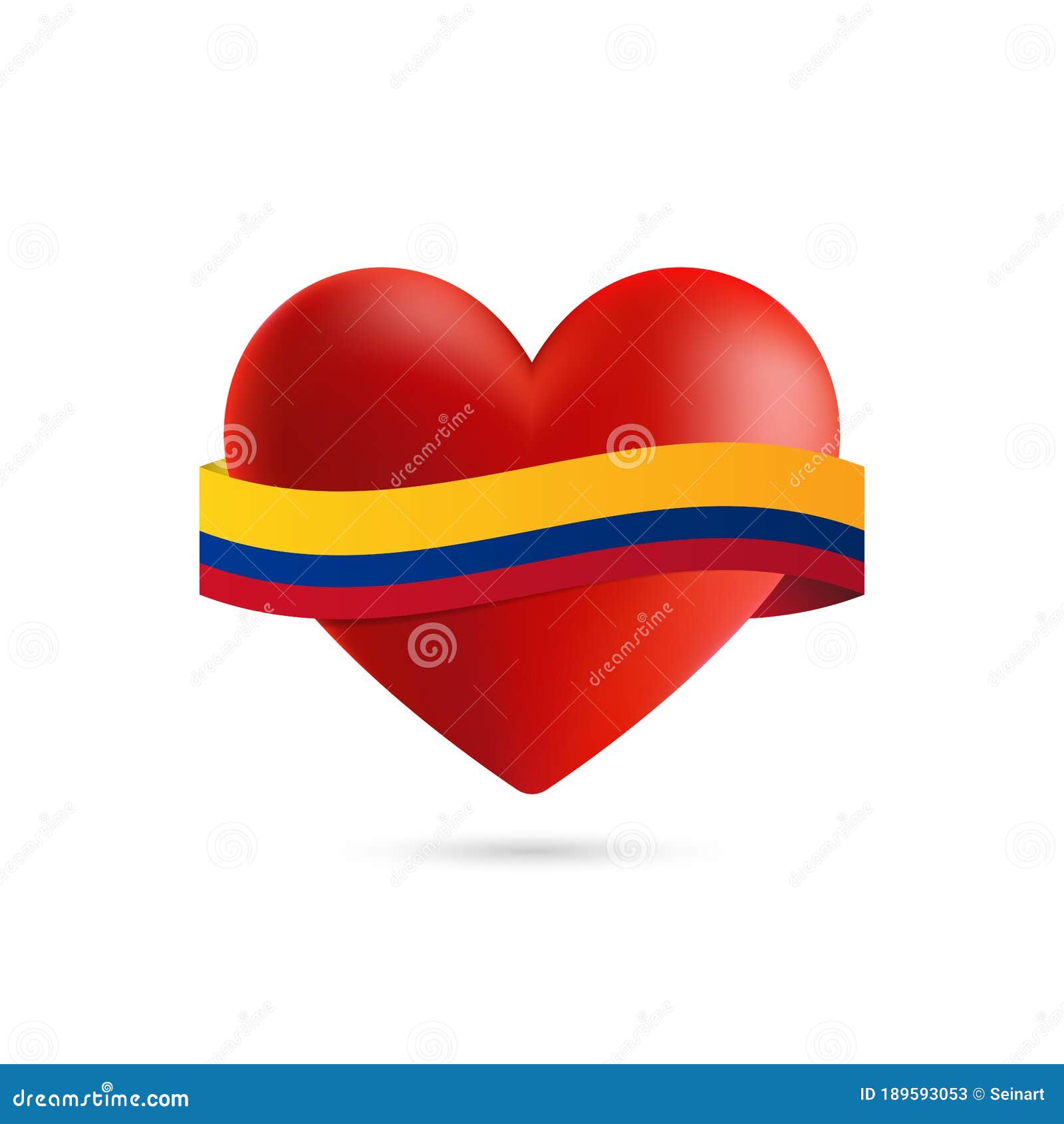 Heart with Waving Colombia Flag. Vector Illustration. Stock Vector ...