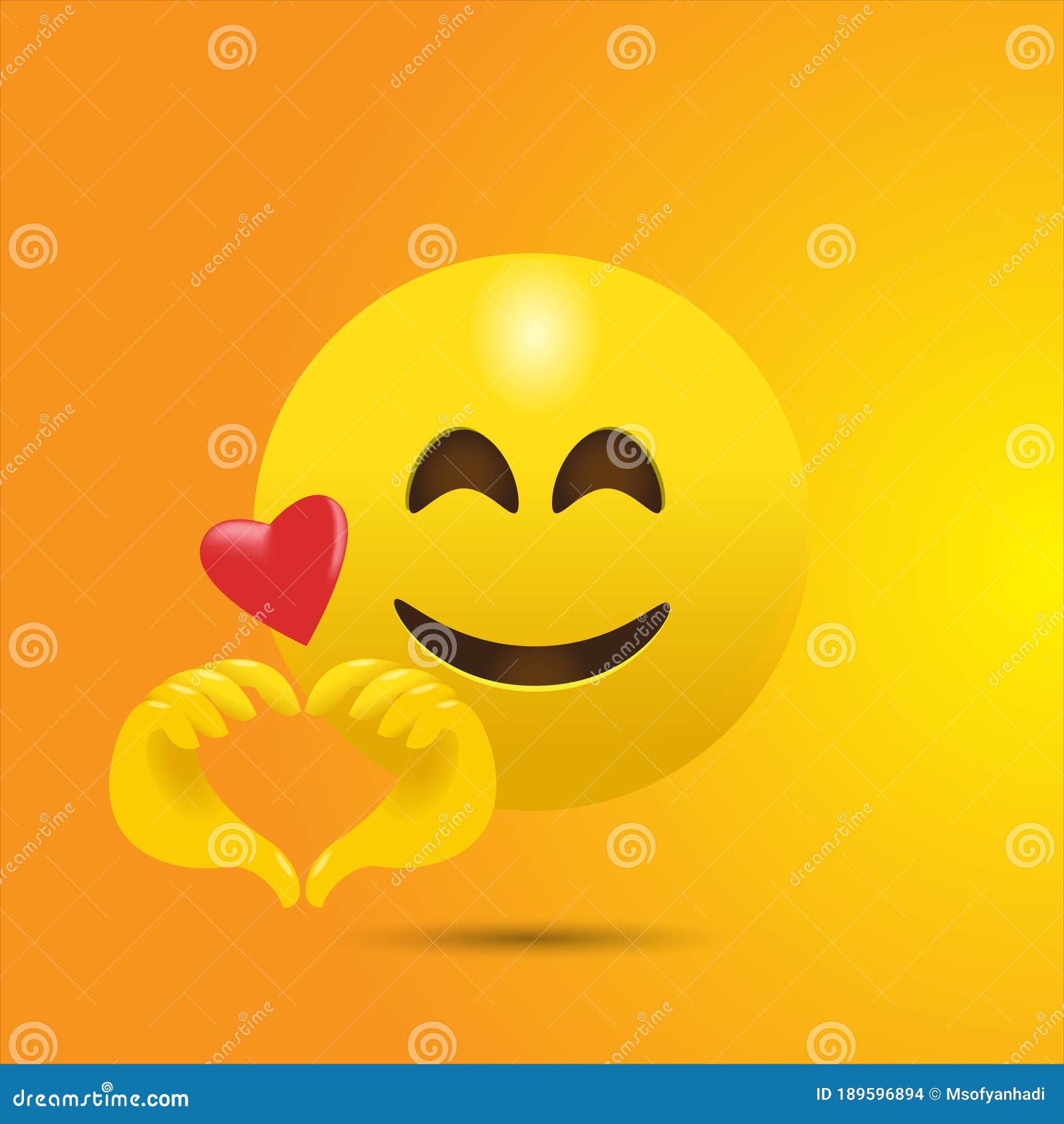 Smiling Face With Squinting Eyes Emoji Giving Finger Heart Vector ...