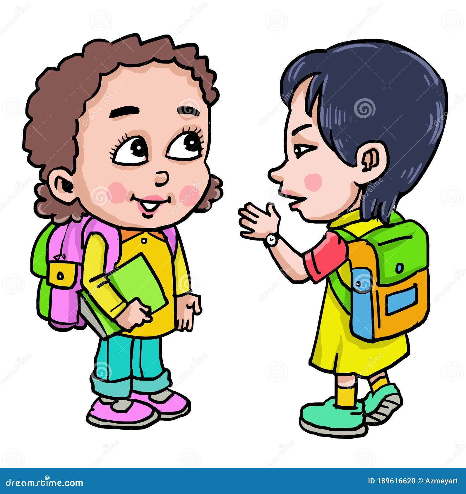 Girl Talking To Friends Clipart Kid