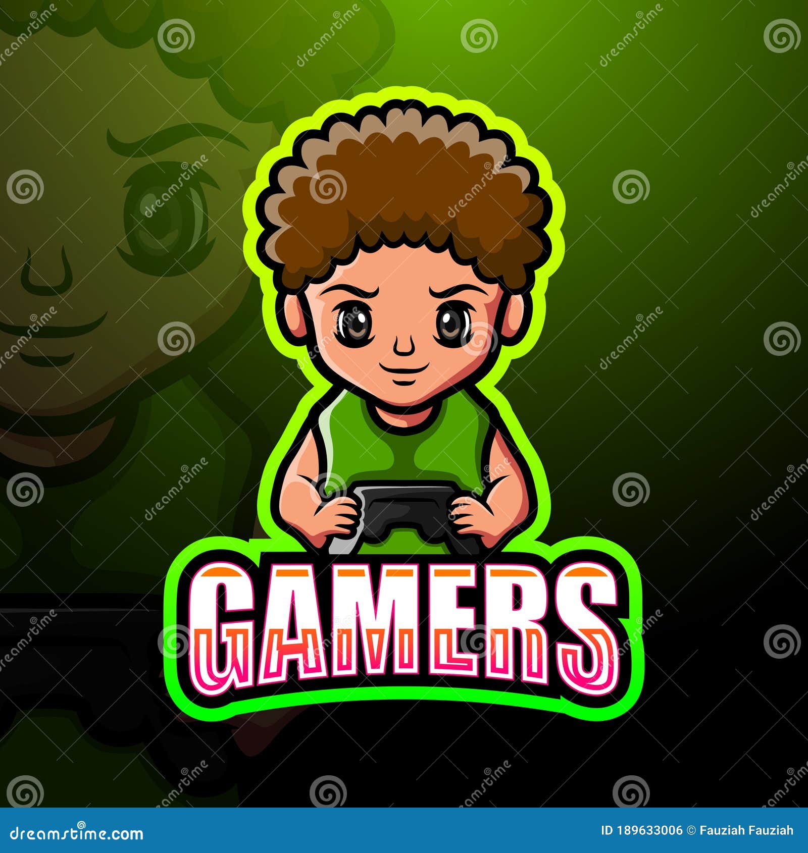 Gamer Boy Mascot Esport Logo Design Stock Vector - Illustration of ...