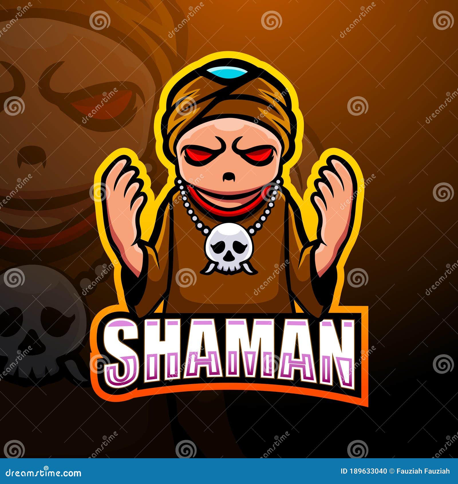 Shaman Mascot Esport Logo Design Stock Vector - Illustration of ...