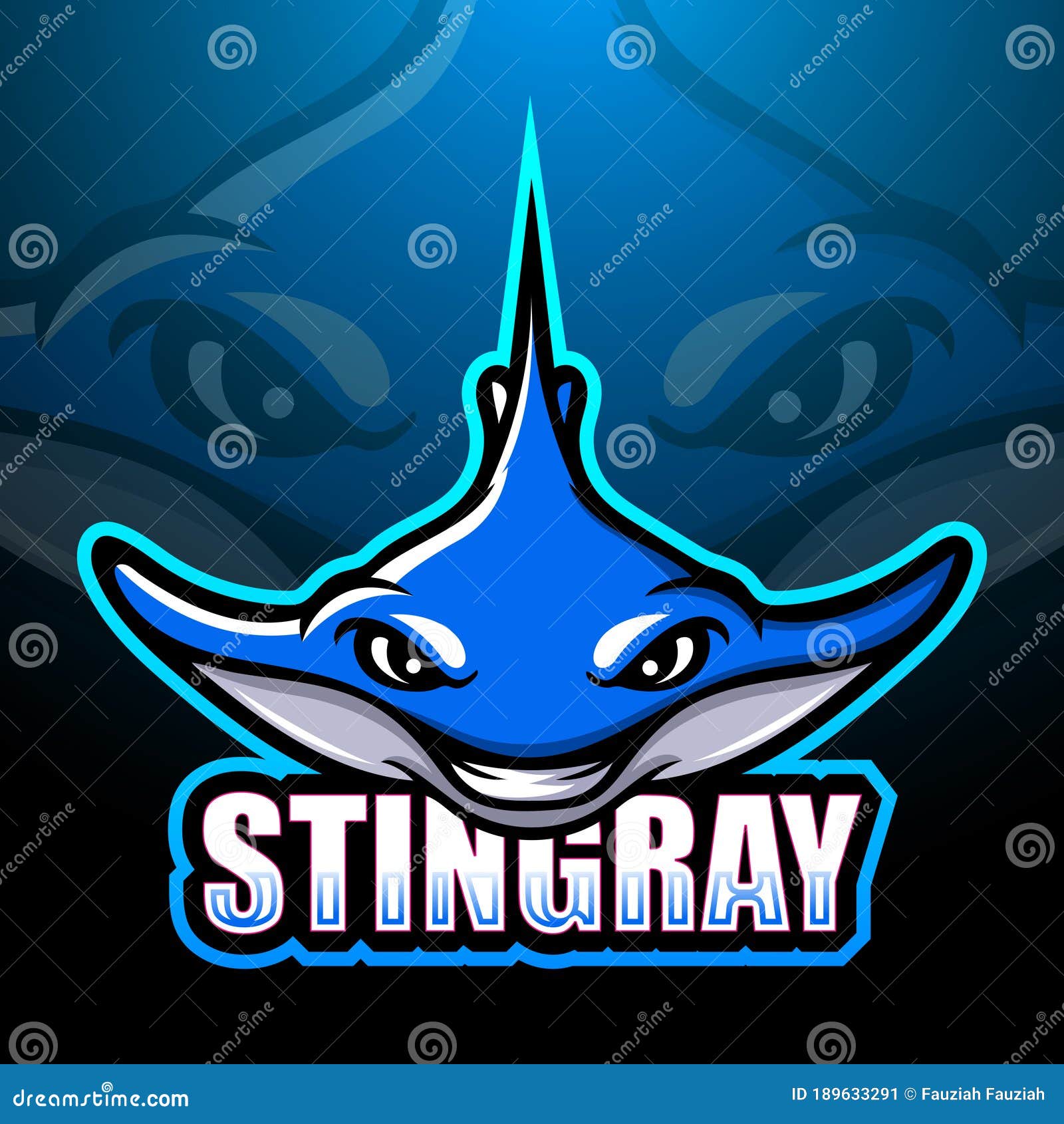 Stingray Mascot Esport Logo Design Stock Vector - Illustration of manta ...