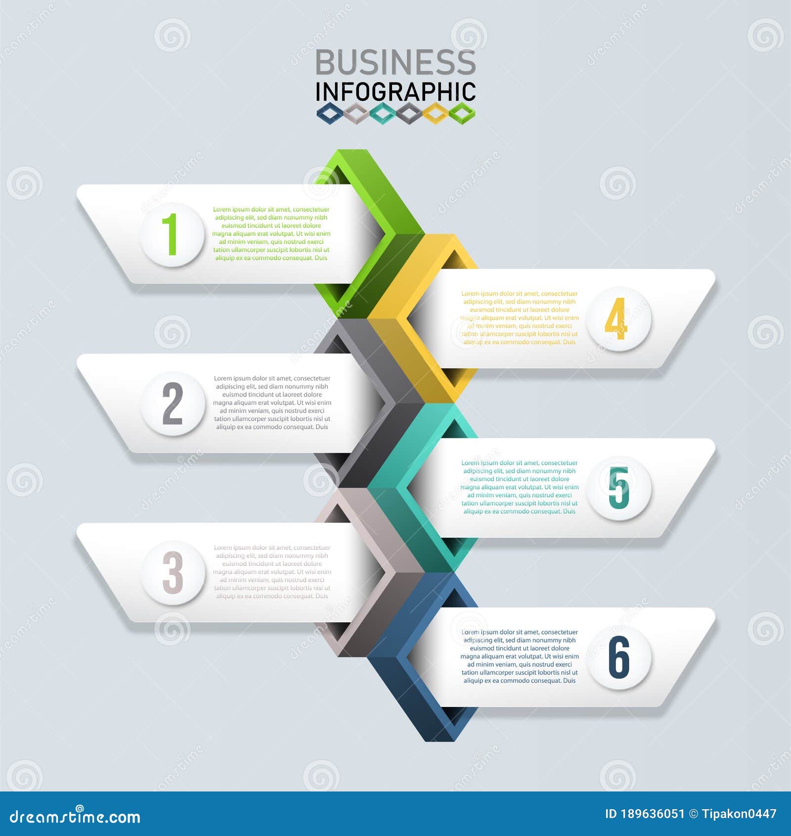 Infographic Template with 3d Paper.integrated Circles. Business Concept ...