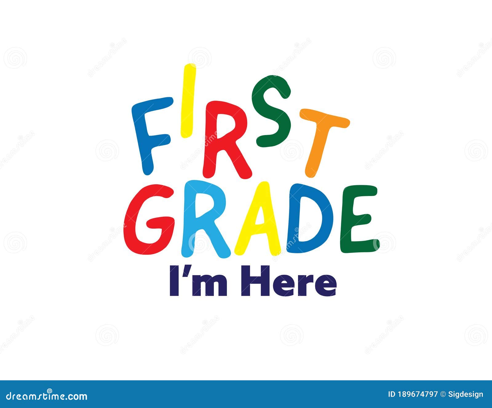 First Grade Logo With Pencil Cartoon Vector | CartoonDealer.com #149040879