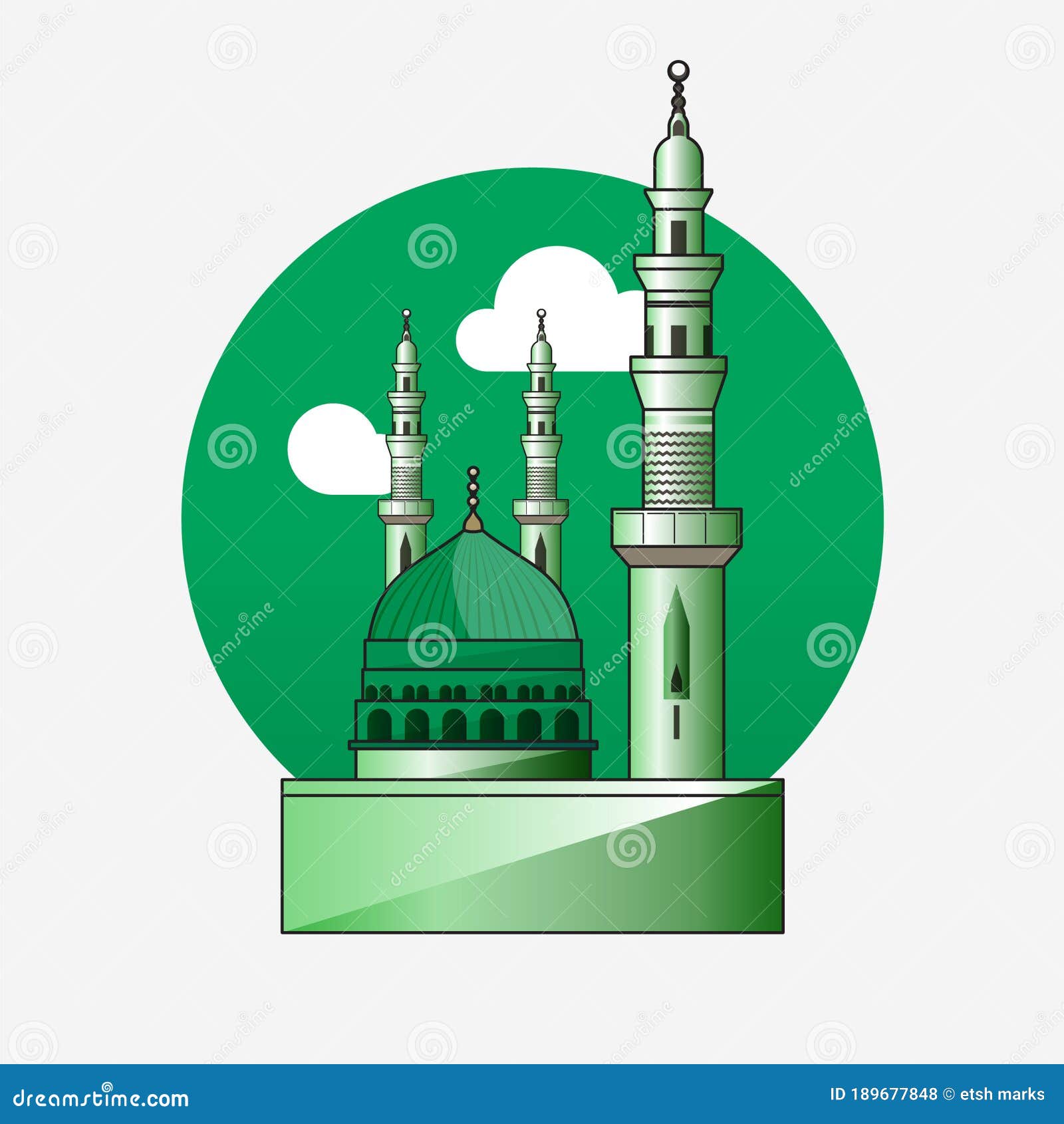 Icon/ Symbol of the Mosque of the Prophet in Medina, KSA Al Masjid Al ...