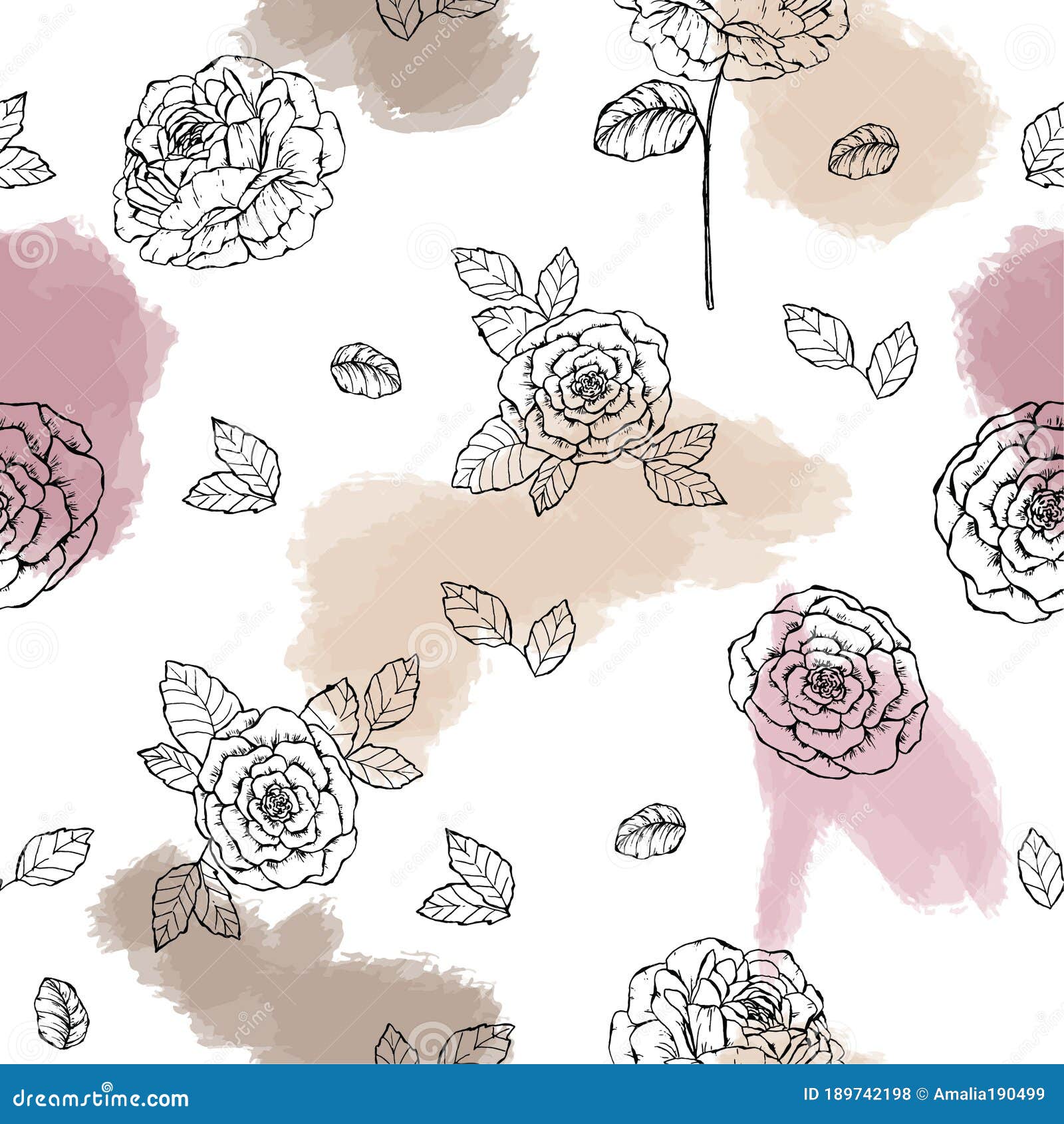 Elegant Rose Repeat Pattern Vector Design Stock Vector - Illustration ...