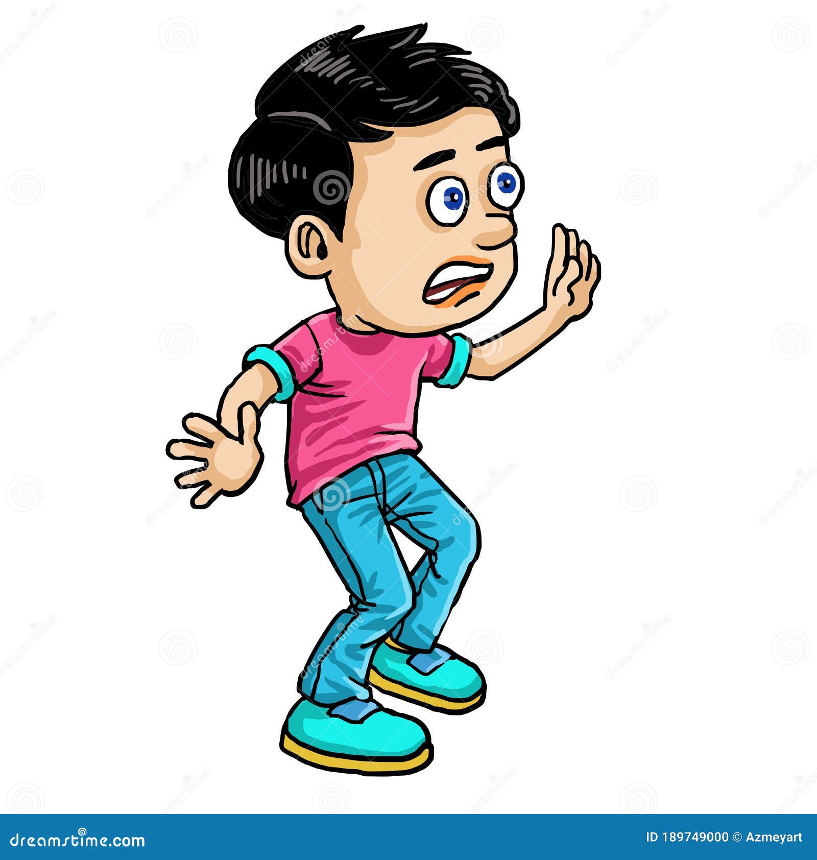 Cartoon a Shocking Boy Expression Stock Vector - Illustration of ...