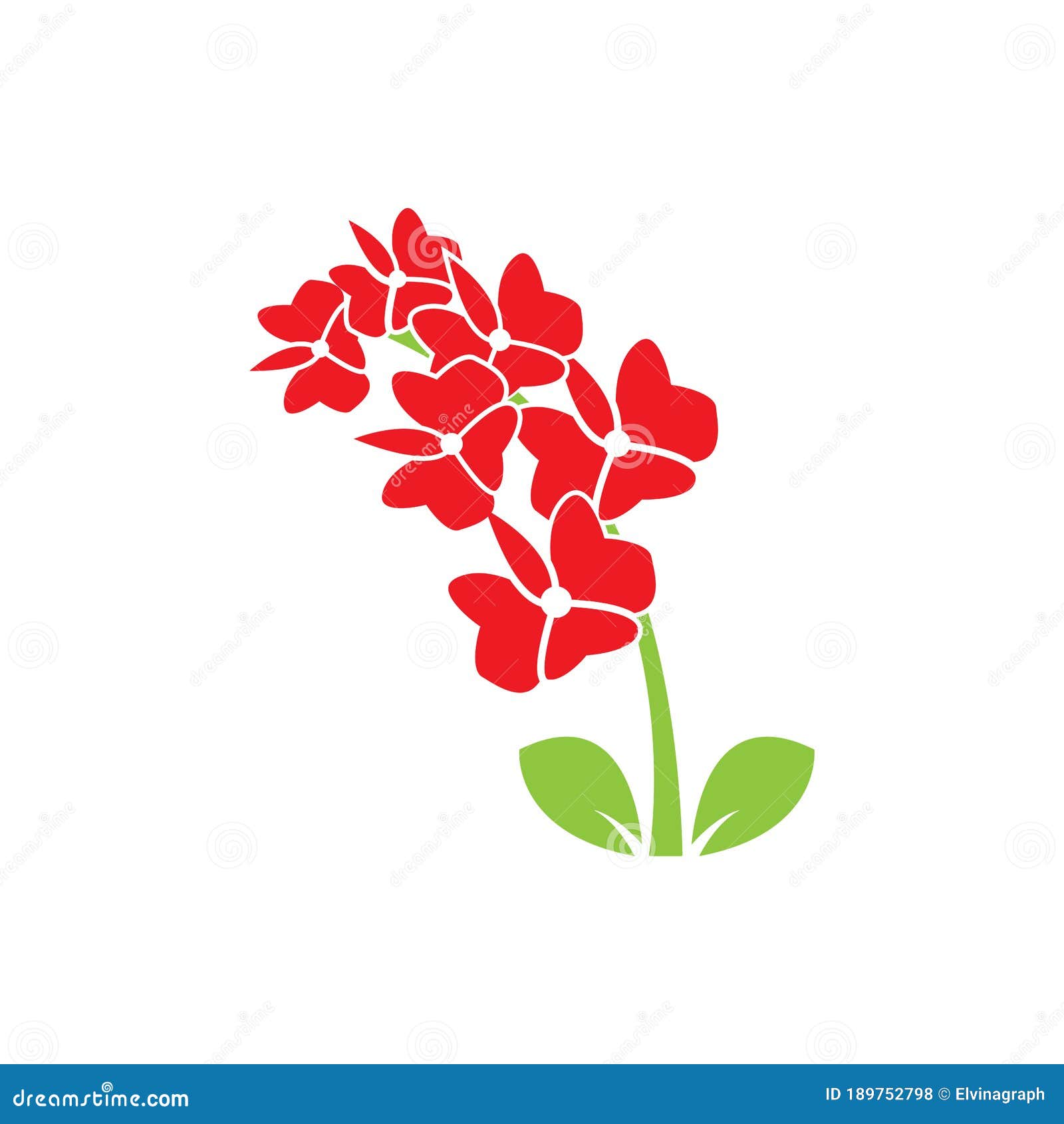 Red Flower Icon Vector Illustration Stock Vector - Illustration of ...