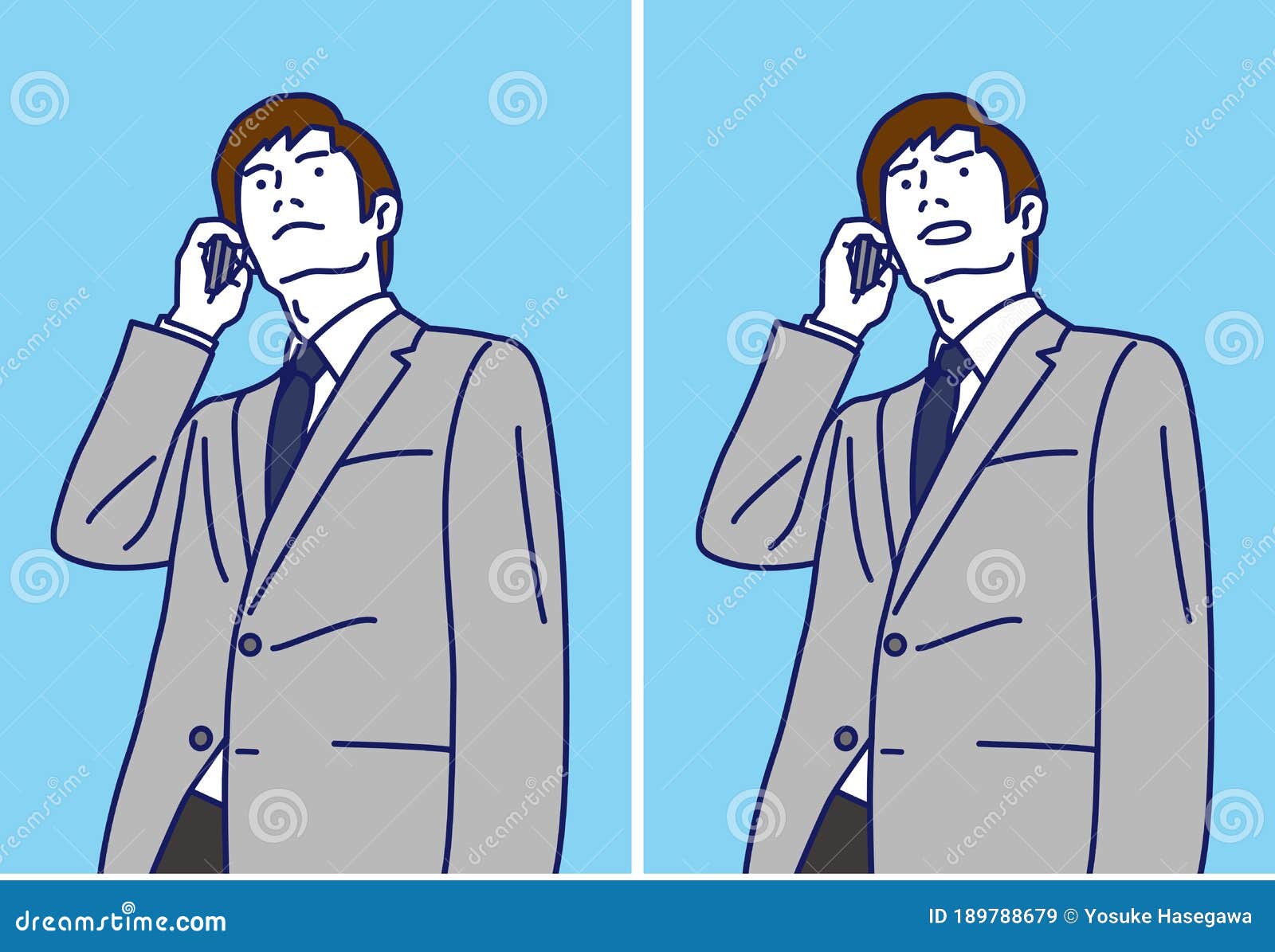 Businessman Making a Phone Call, Vector Illustration Stock Vector ...