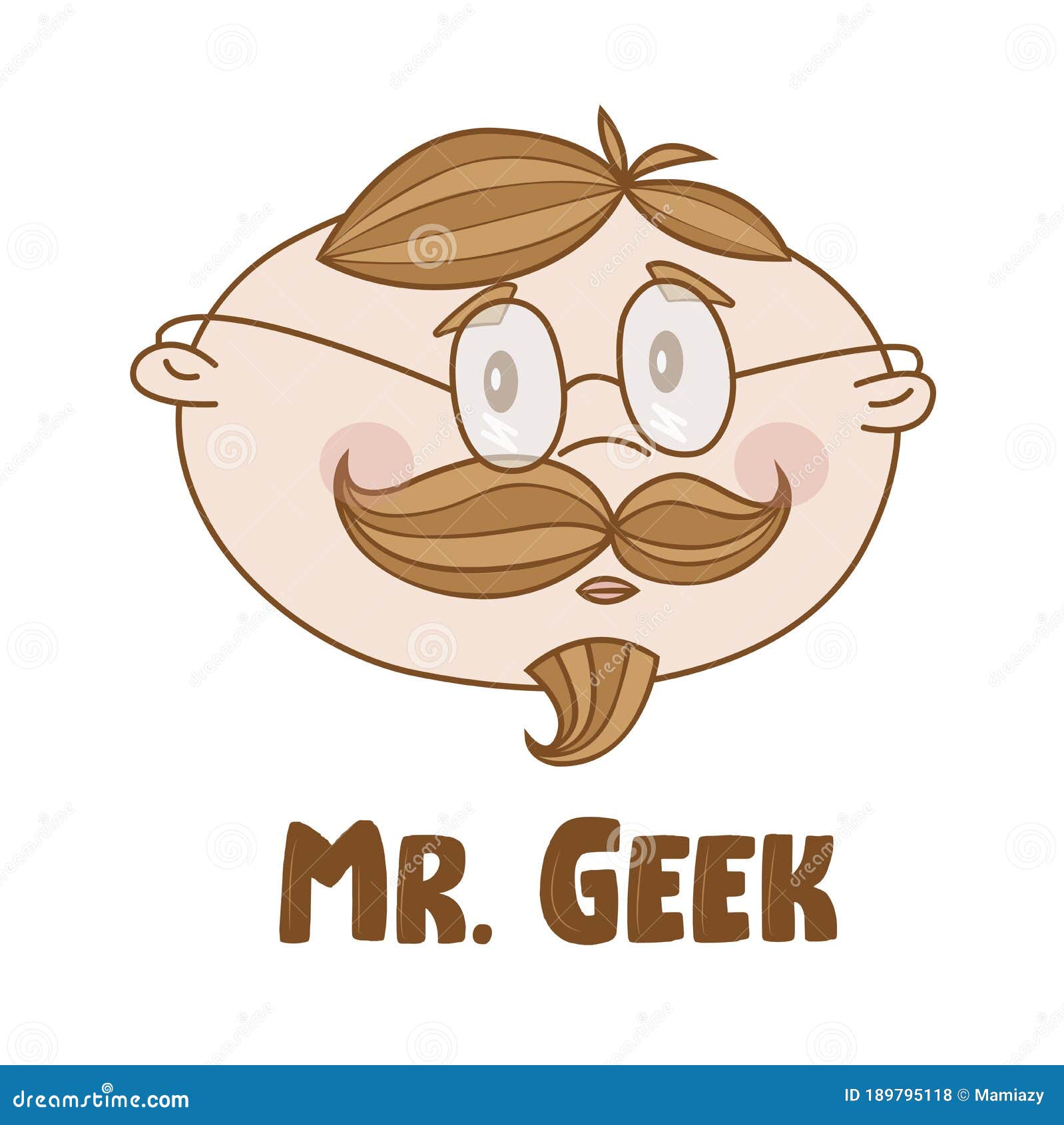 Mr. Geek Logo with Glasses, Mustache and Beard Stock Vector ...