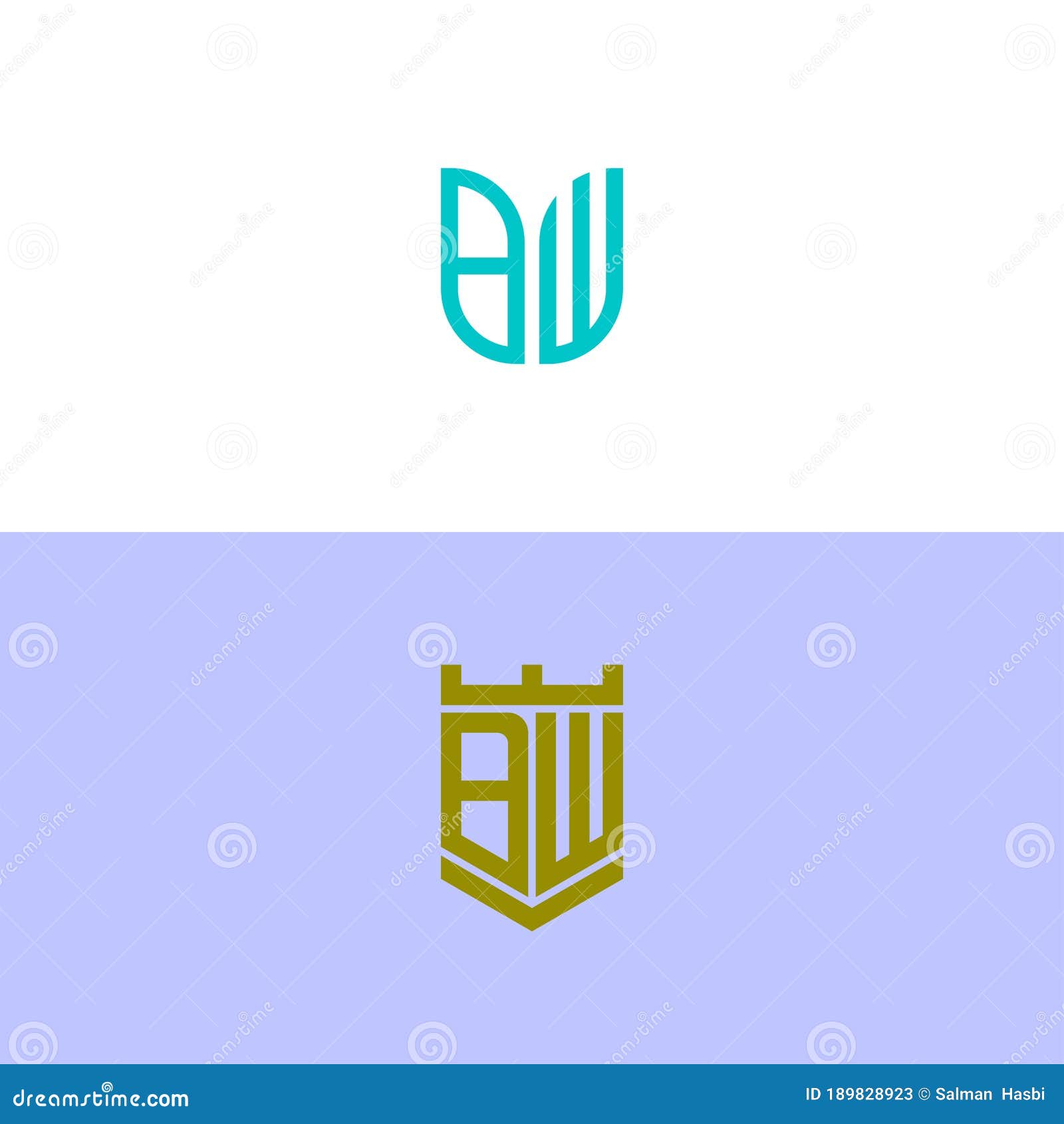 Logo Design Set,initial Letters of the BW Logo Icon. -Vectors Stock ...