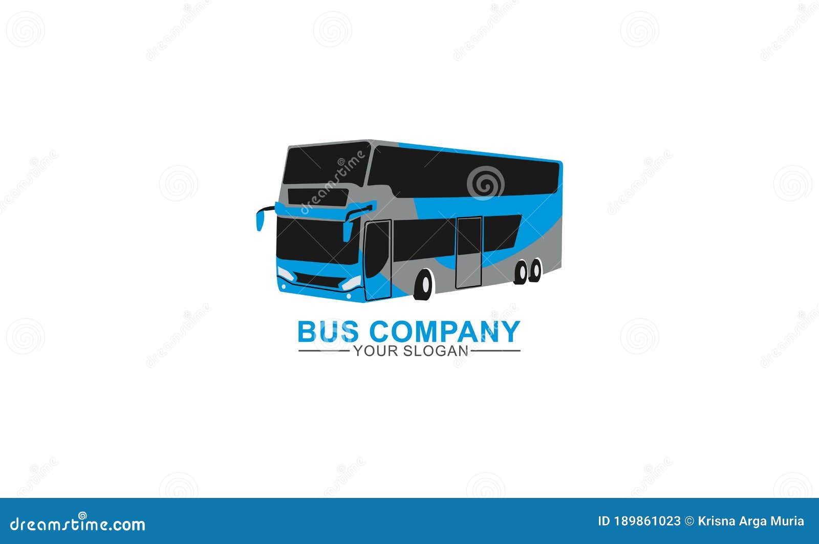 Simple 2d Double Decker Bus Logo Template Stock Vector - Illustration ...