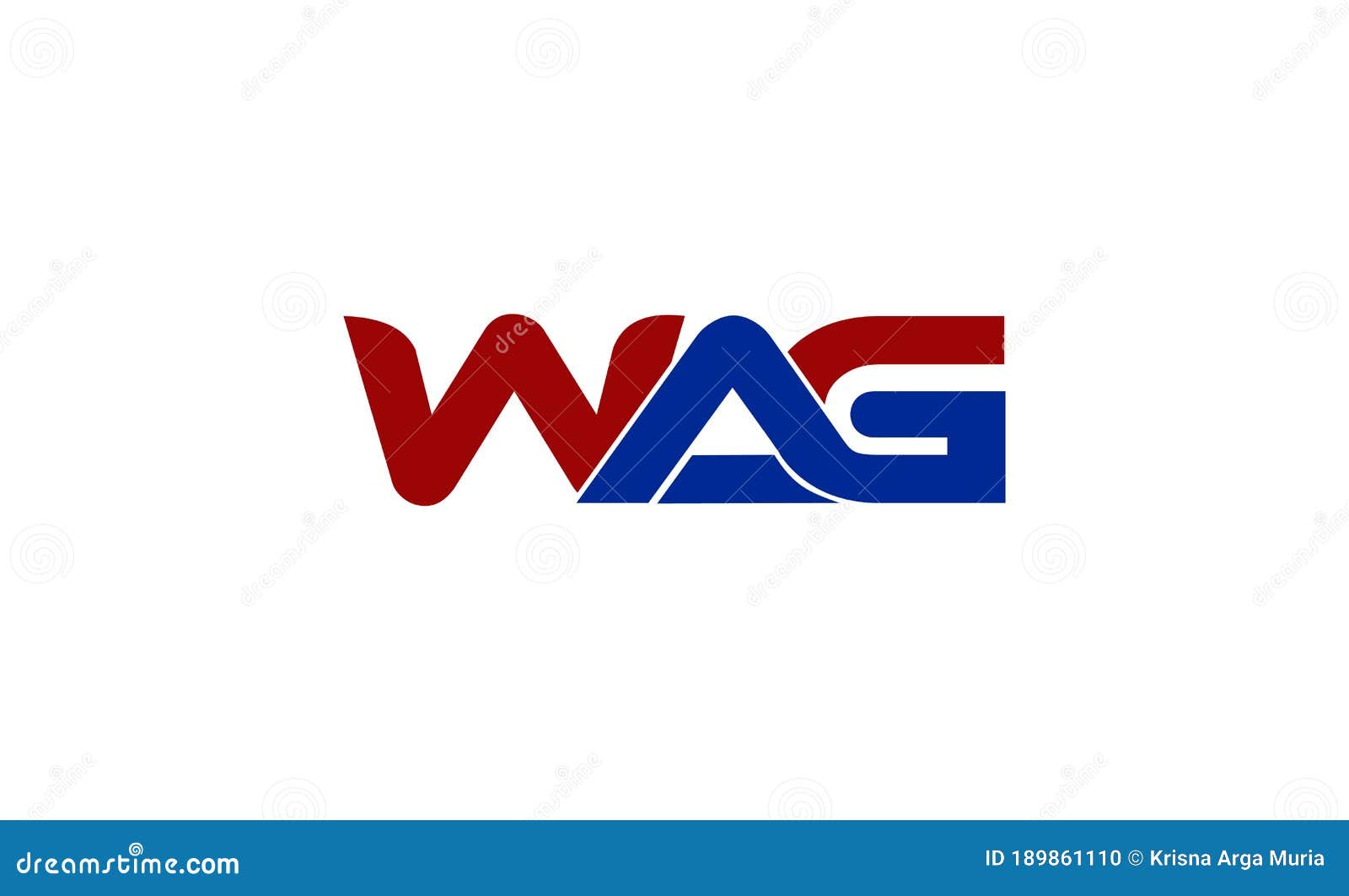 Bold and Strong Initial WAG Logo Template Stock Vector - Illustration ...