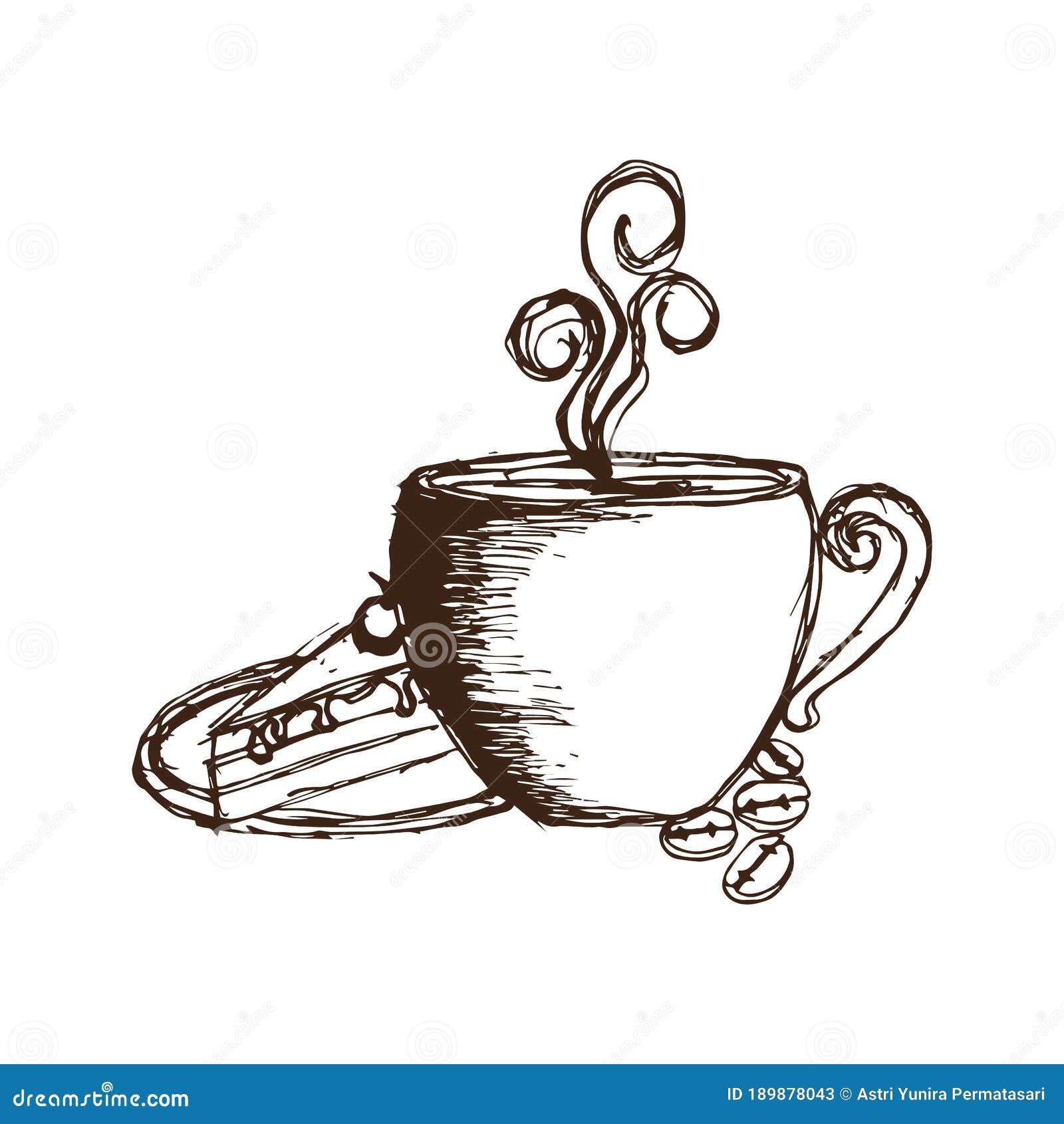 Illustration of Coffee and Cake. Stock Vector - Illustration of cake ...