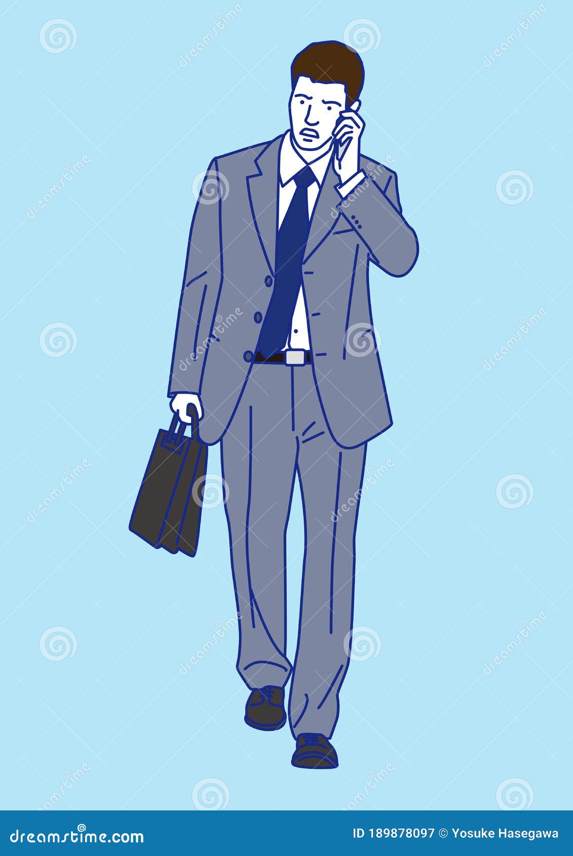 Businessman Making a Phone Call, Vector Illustration Stock Vector ...